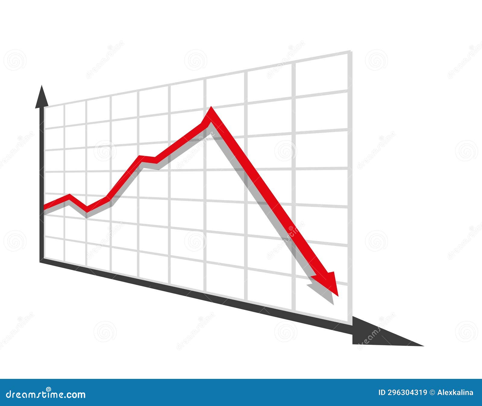 Graph with Decrease Report. Diagram with Recession and Bankruptcy Progress Stock Illustration ...
