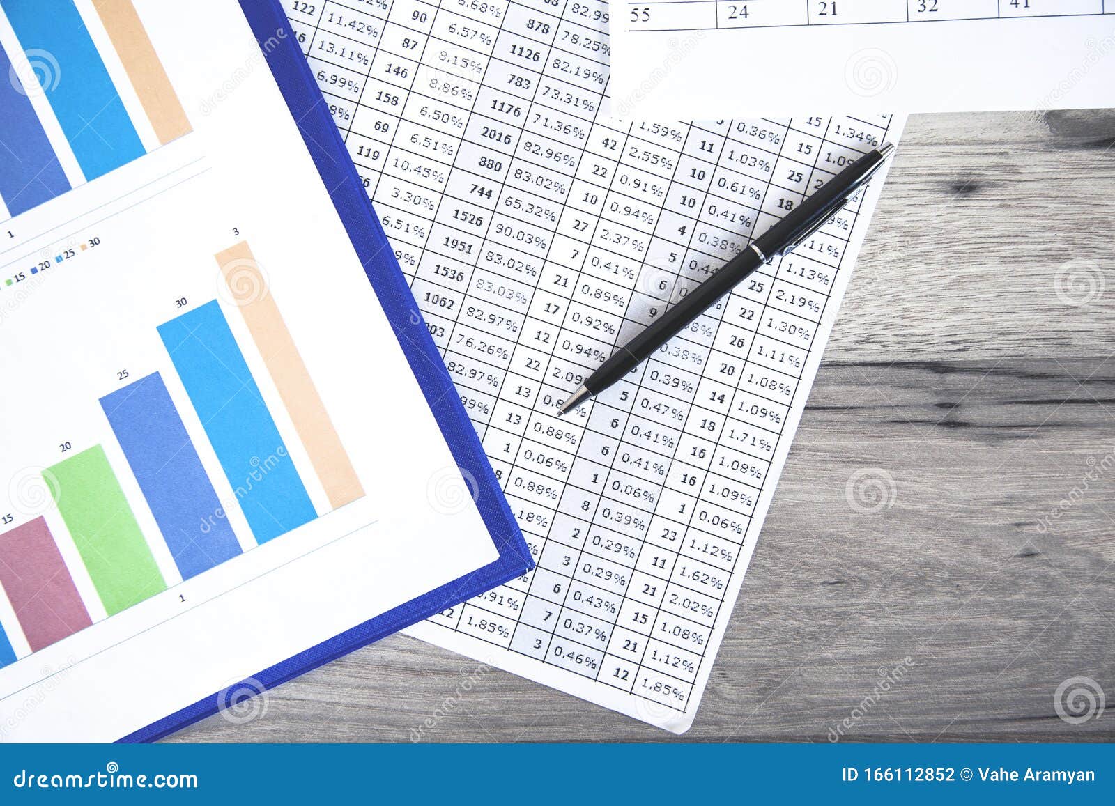 Graph on desk stock photo. Image of success, growth - 166112852