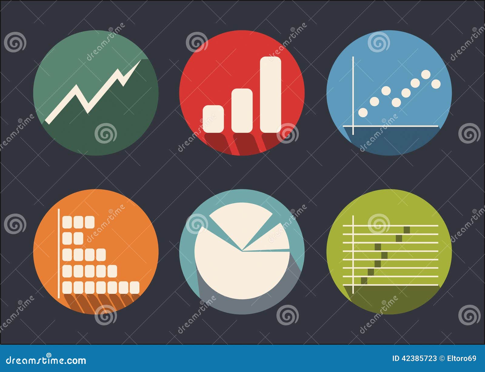 Graph of Development, Icon Set Stock Vector - Illustration of ...
