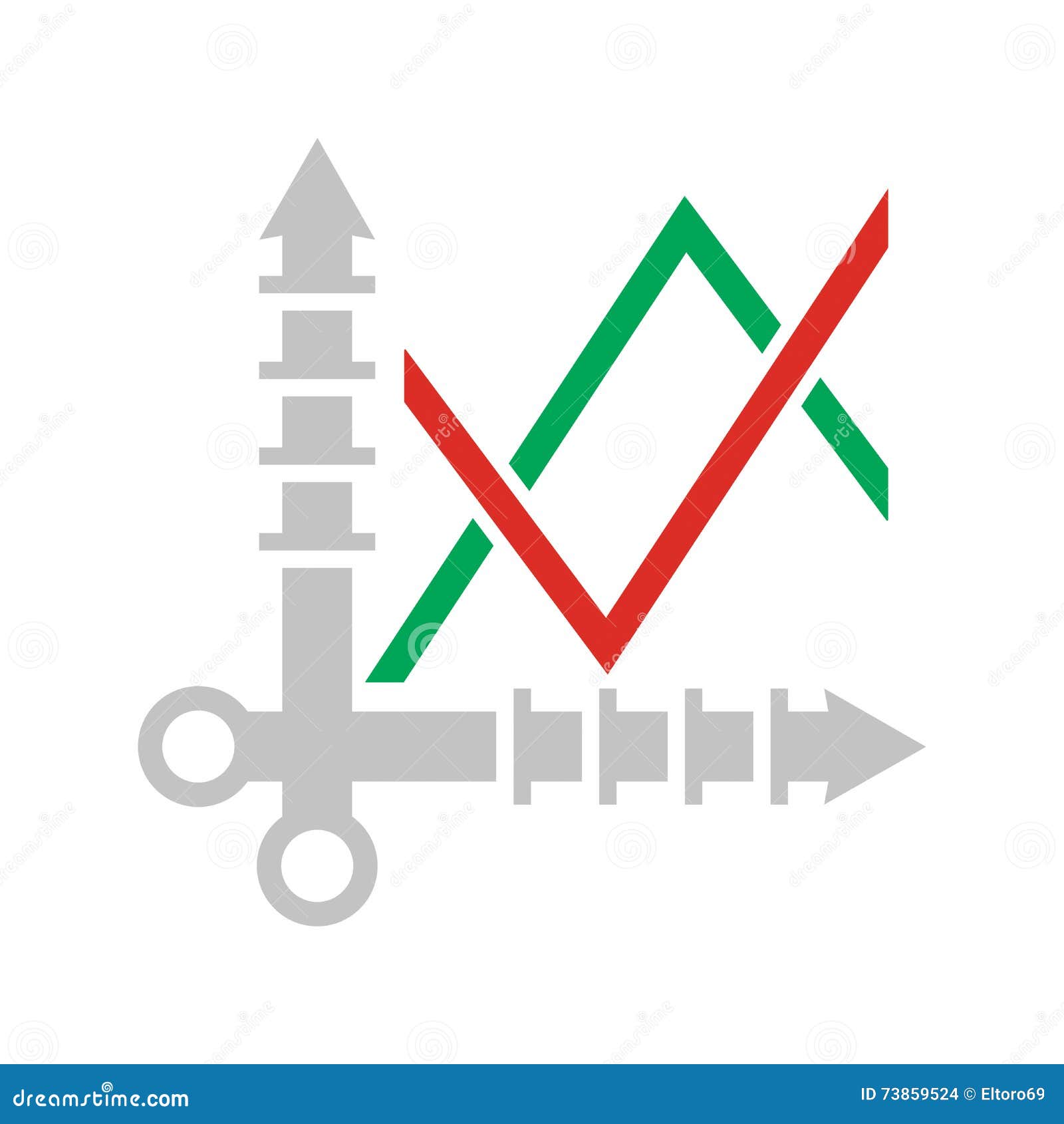 Graph of development stock vector. Illustration of business - 73859524