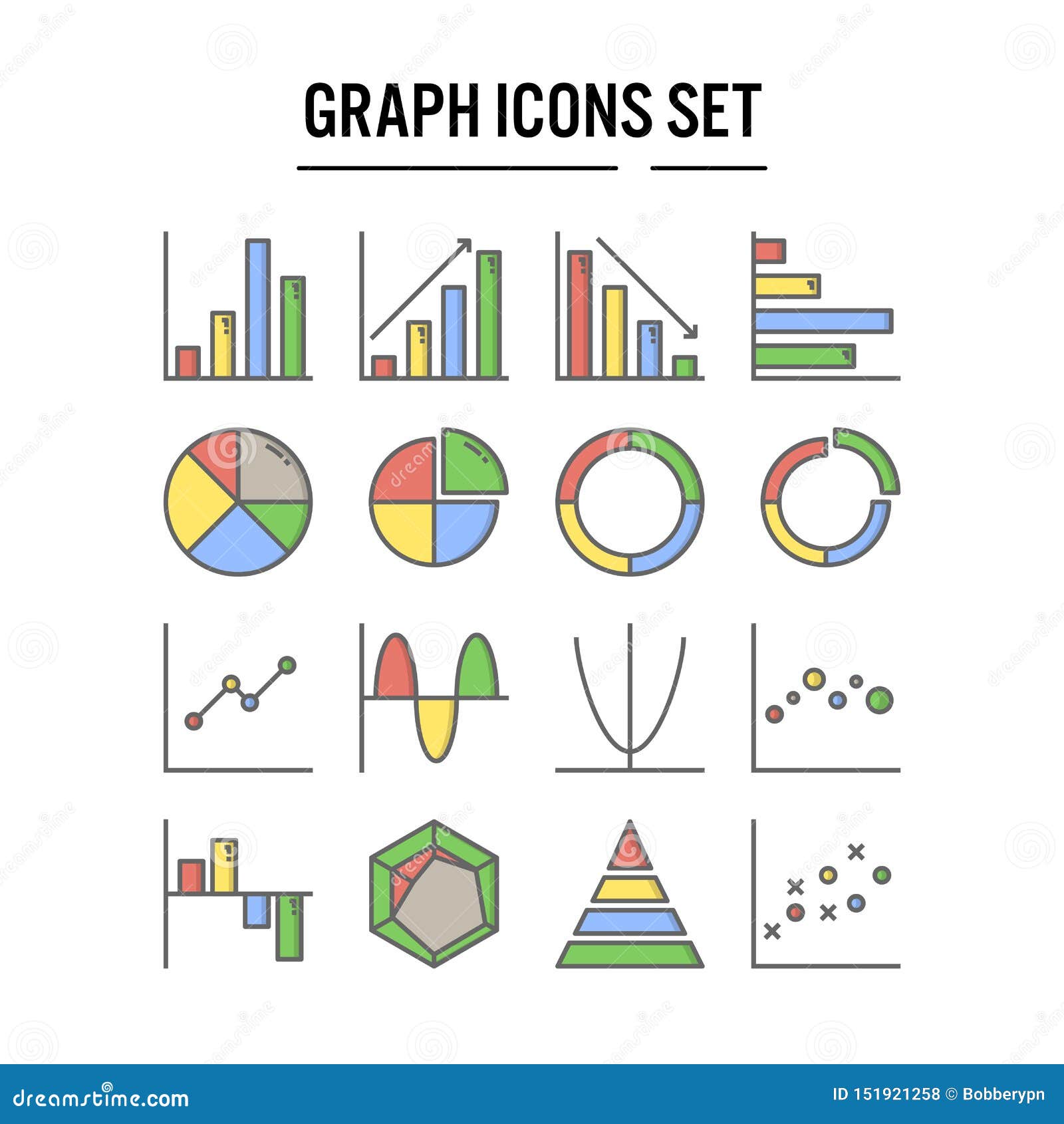 Graph and Diagram Icon in Filled Outline Design for Web Design ...