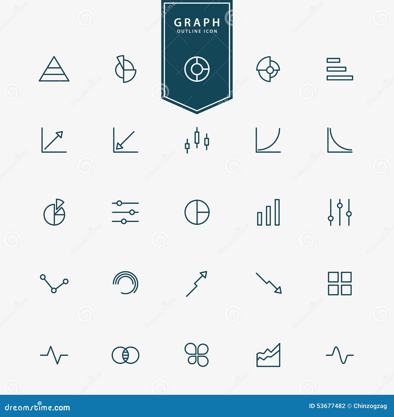 25 Graph and Diagram Minimal Line Icons Stock Vector - Illustration of ...