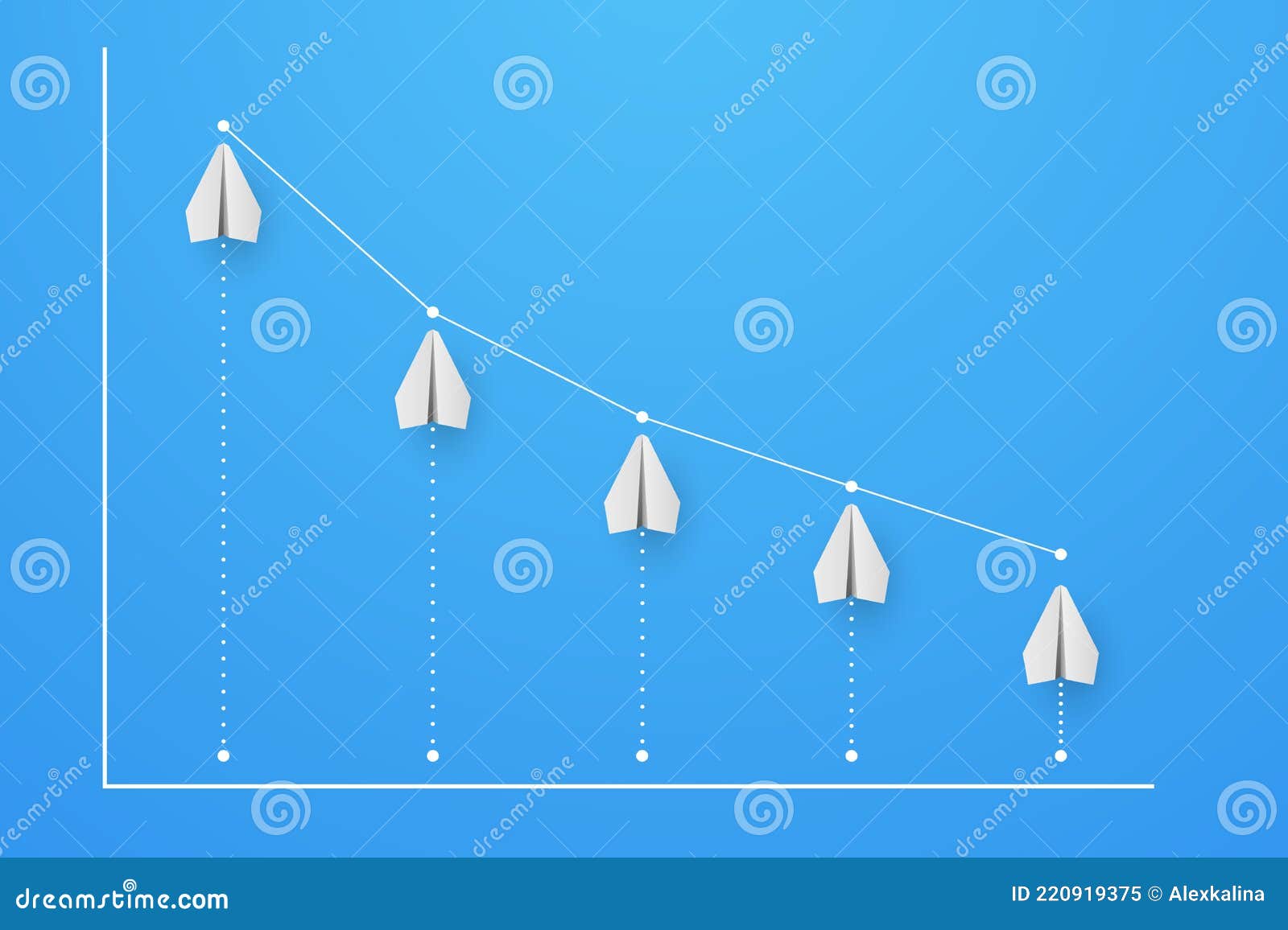 Graph and Diagram from Planes with Decrease. Finance and Business ...