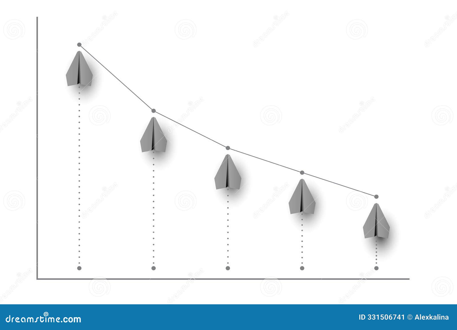 Graph and Diagram from Planes with Decrease. Finance and Business Concepts Stock Illustration ...