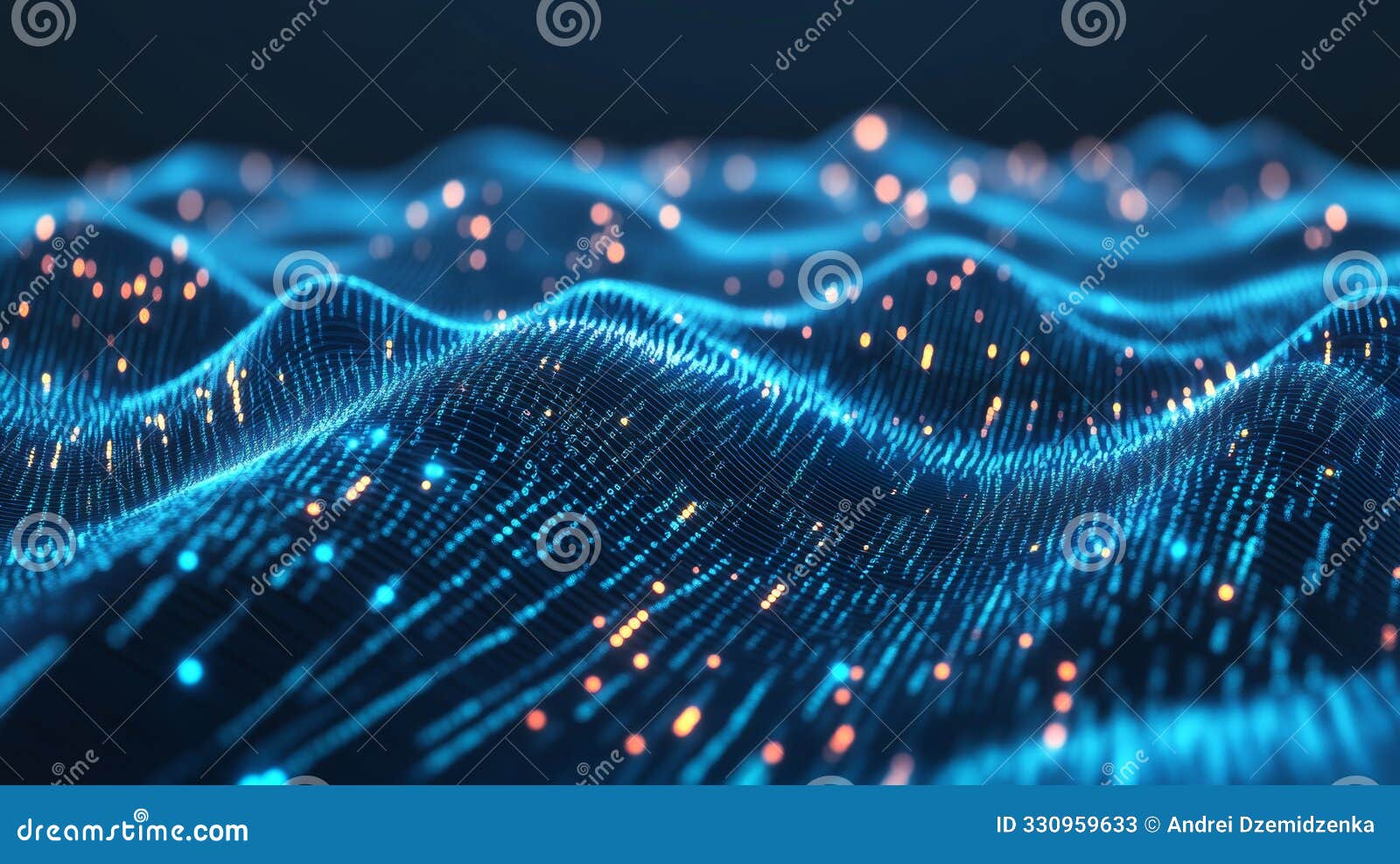 Graph of Digital Binary Code Matrix - 3D Rendering of Modern Digital Age Data Binary Code ...