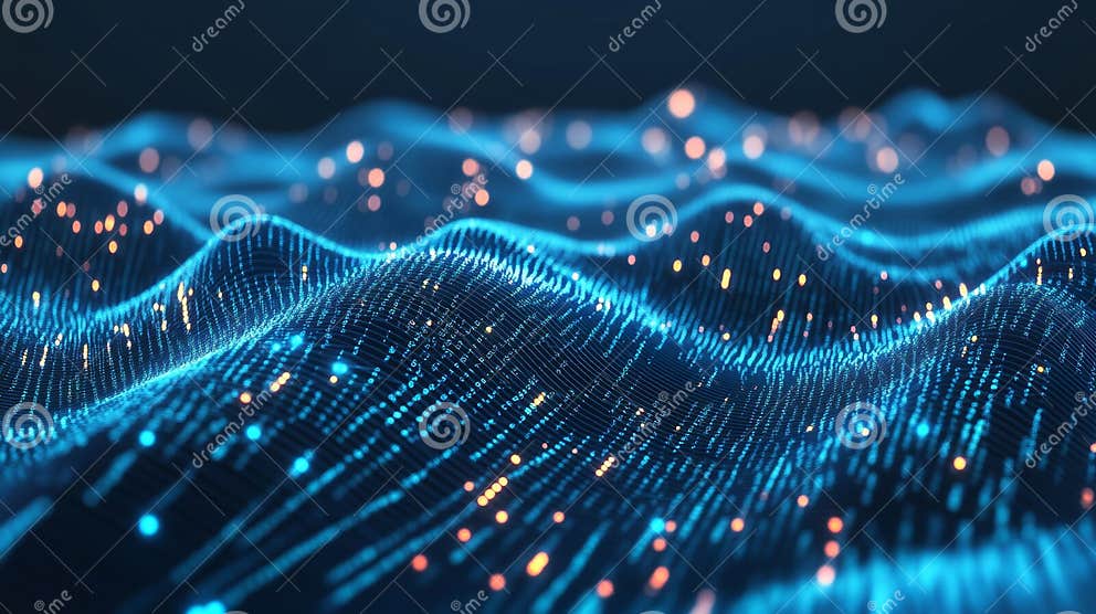 Graph of Digital Binary Code Matrix - 3D Rendering of Modern Digital Age Data Binary Code ...