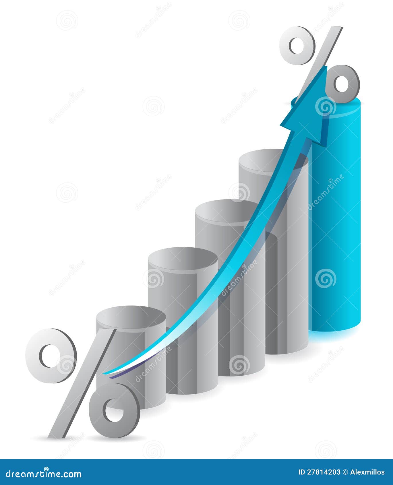 Graph and Discount Percentage Stock Illustration - Illustration of data ...