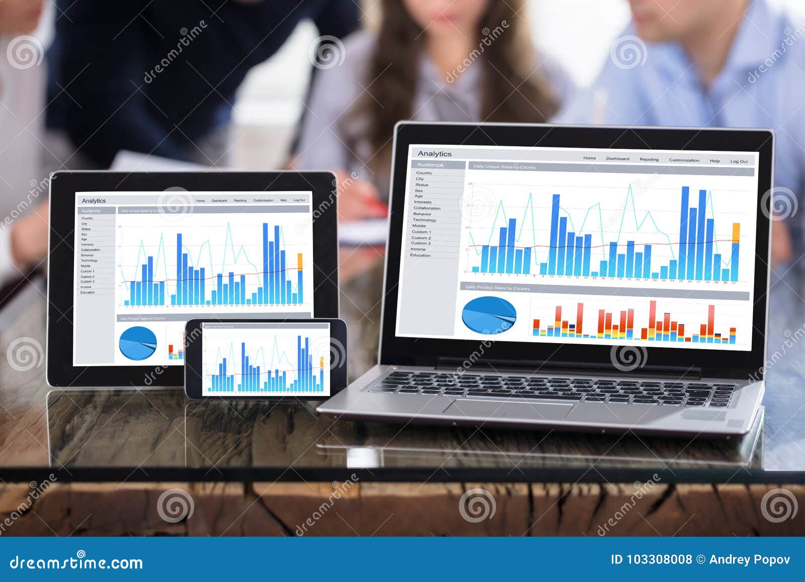 Graph Display on Modern Electronic Devices Screen Stock Photo - Image ...