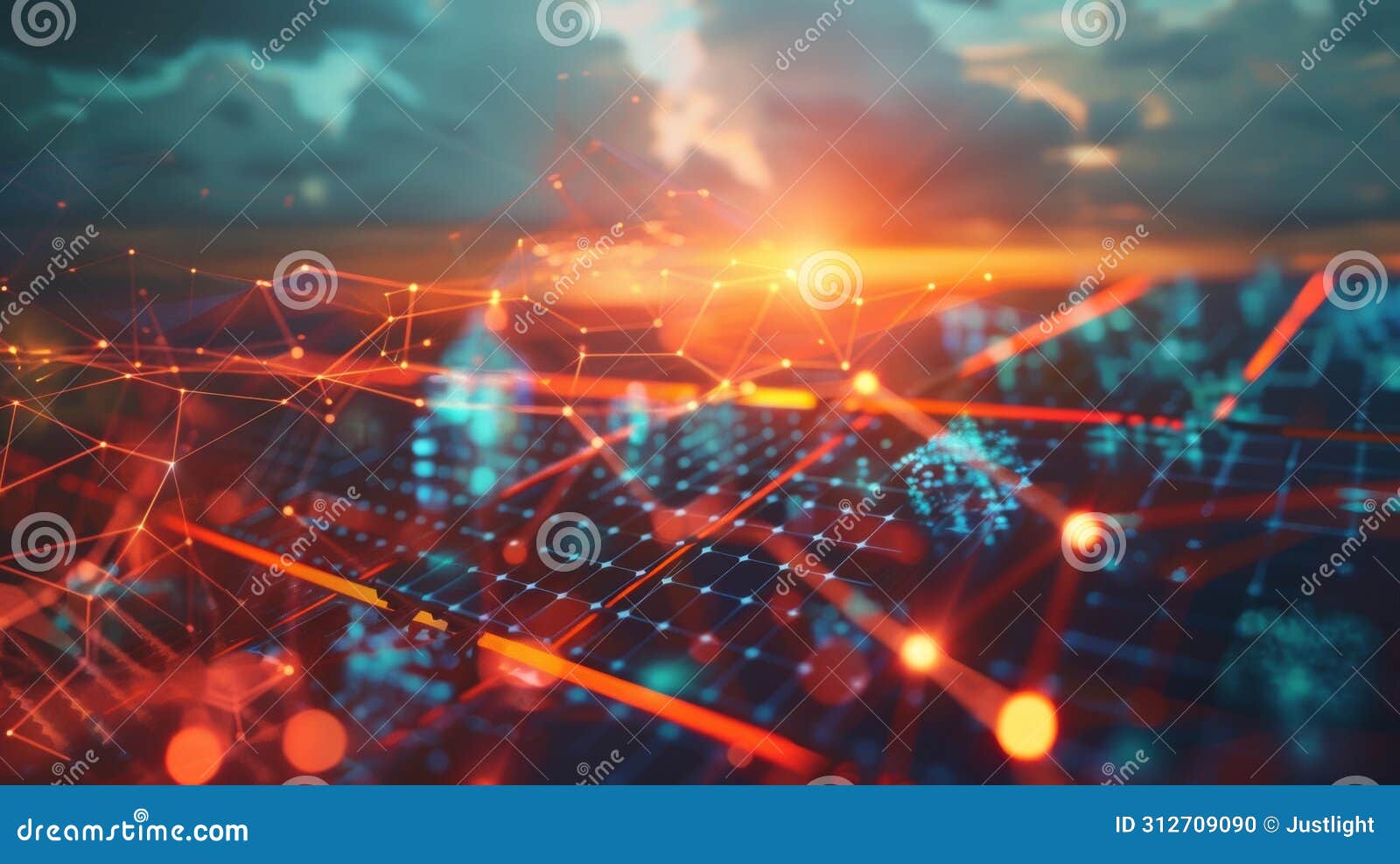 A Graph Displays the Efficient Conversion of Solar Energy into Power ...