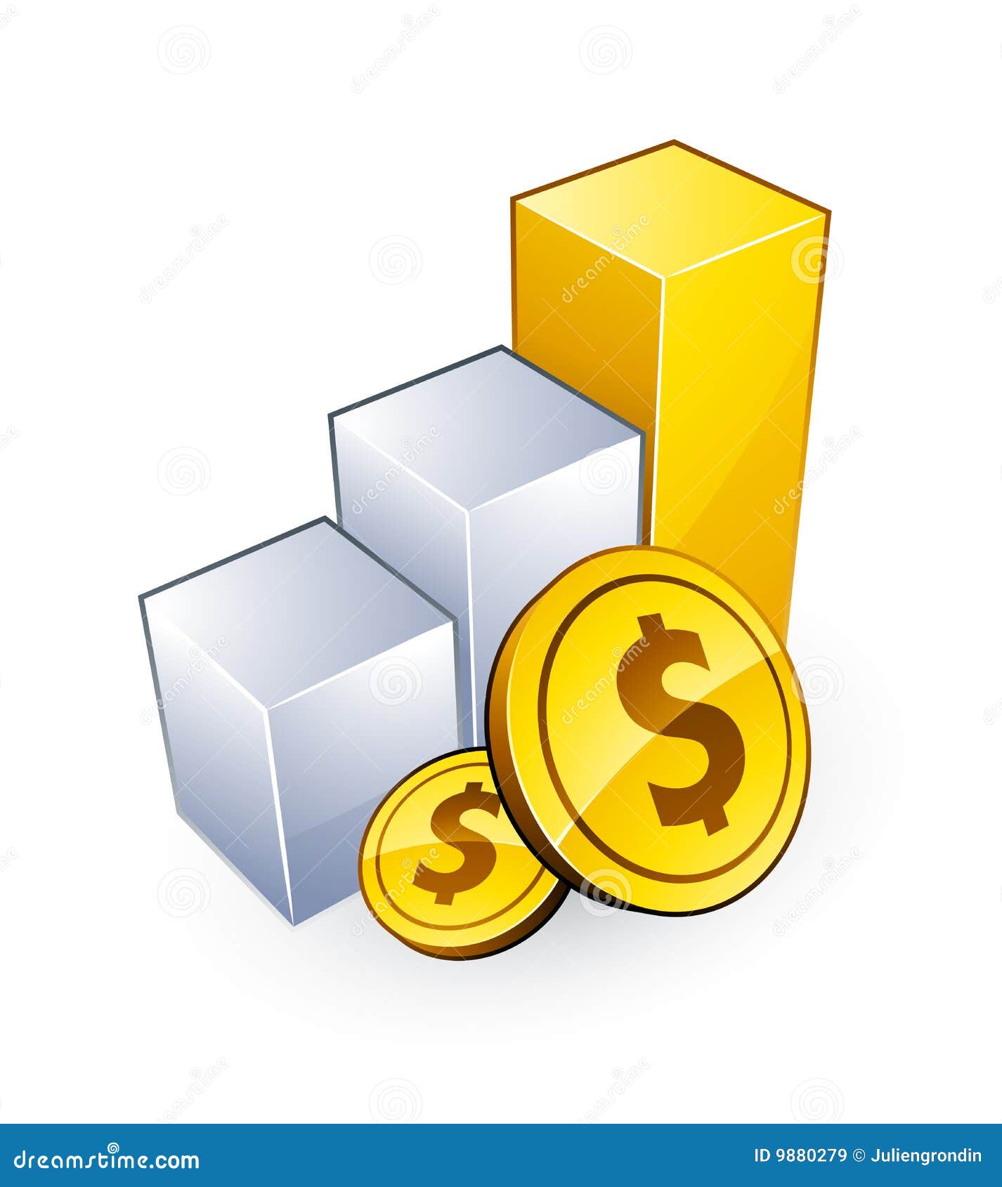 Graph and dollars stock vector. Illustration of number - 9880279