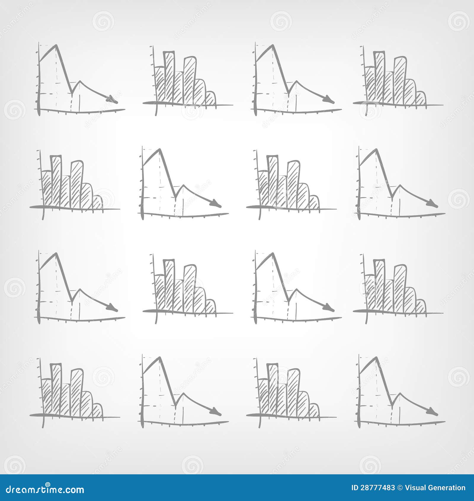 Graph Down Icon. Chart Below And Loss, Reduction Symbol. Flat Vector ...