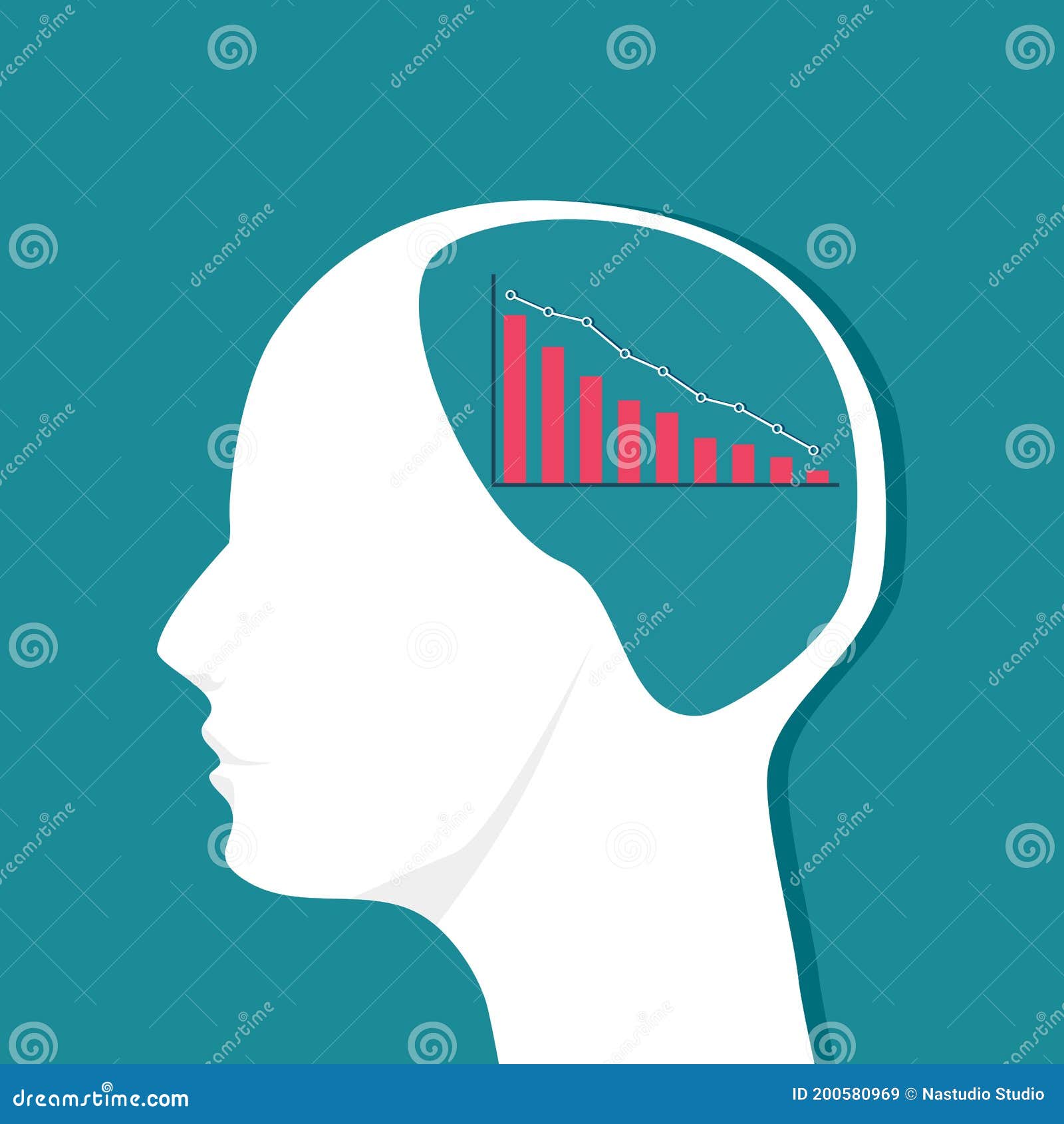 The Graph is Down in the Human Head. Think of the Future Decline Stock ...