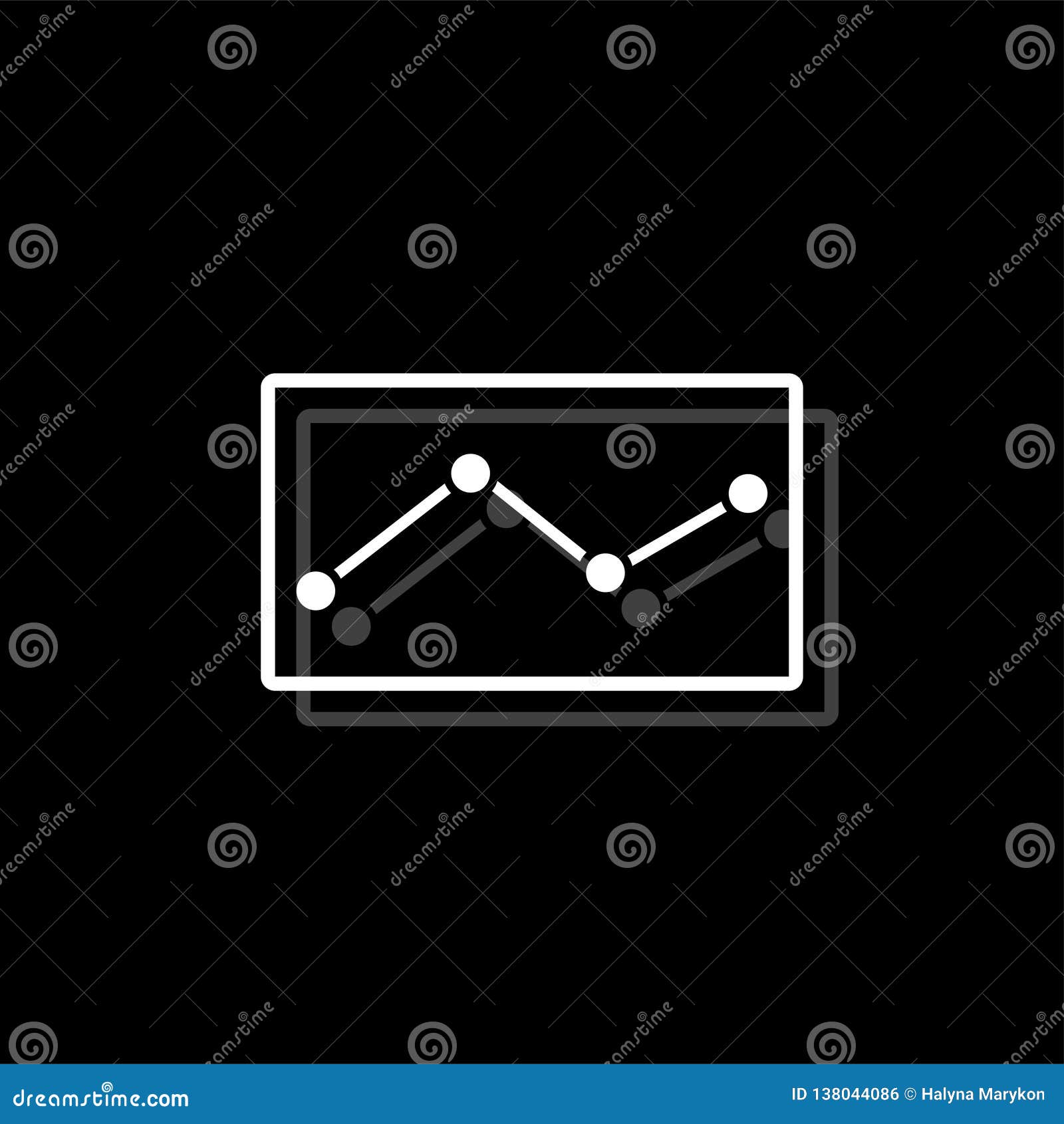 Graph down icon flat stock illustration. Illustration of modern - 138044086