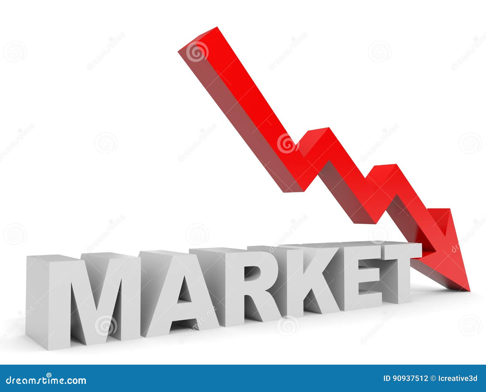 Graph down market arrow. stock illustration. Illustration of finance ...