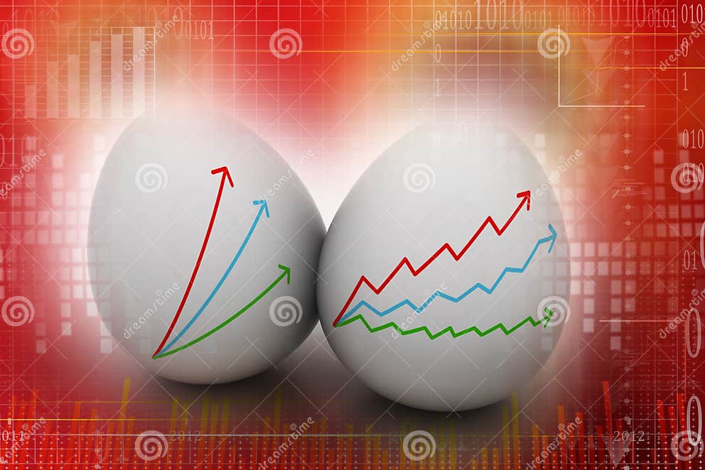 Graph drawing in egg stock illustration. Illustration of grow - 38610398