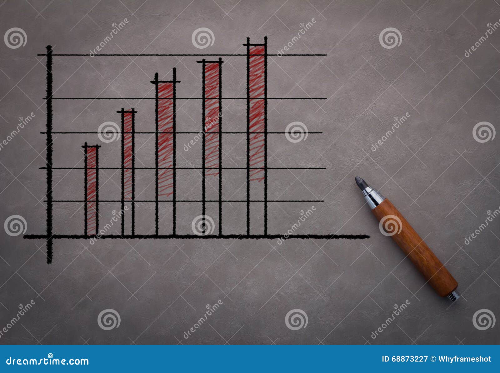 Graph Drawing with Pencil and Bar Chart Analysis Stock Image - Image of ...