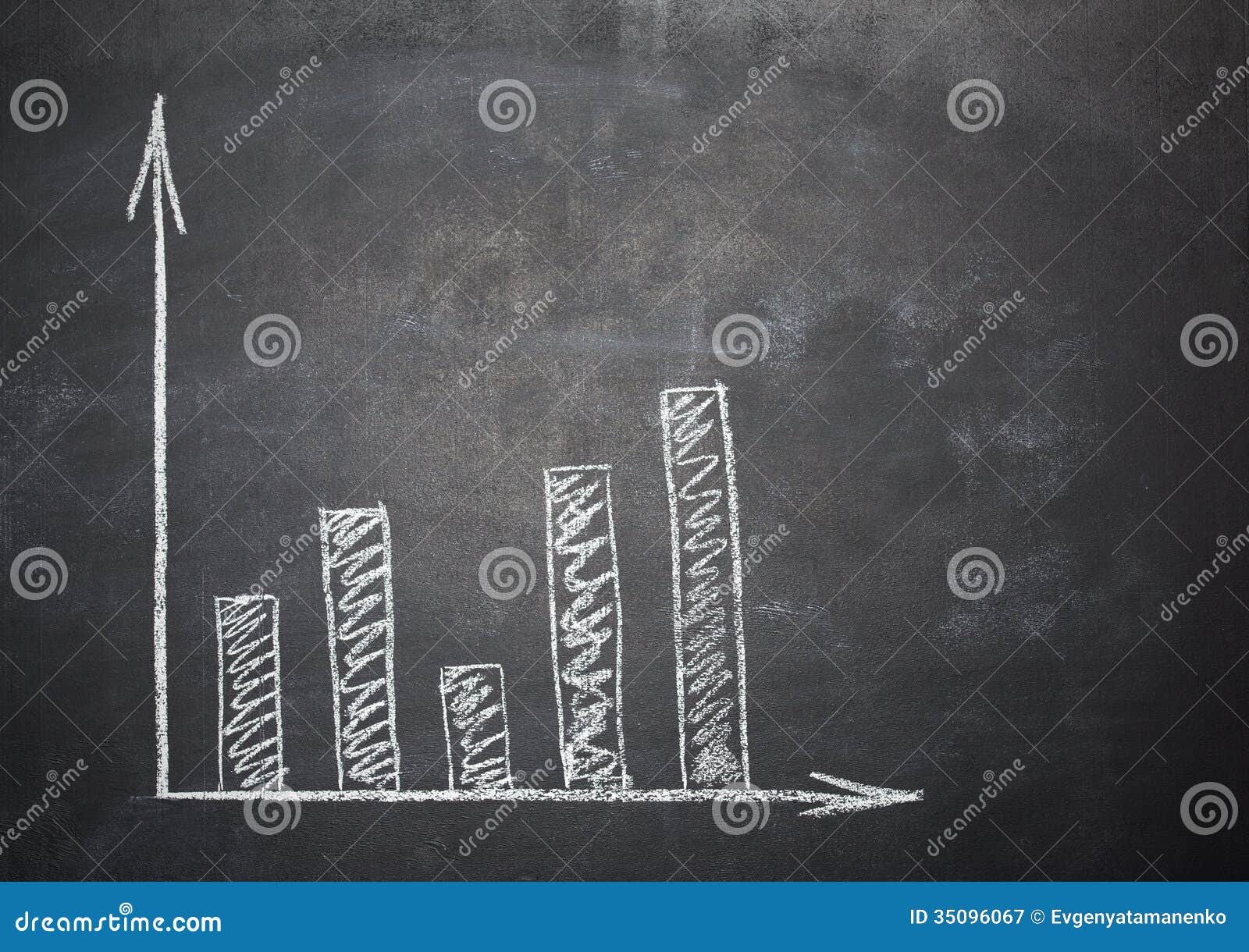 Graph Drawn in Chalk on School Blackboard Stock Image - Image of ...