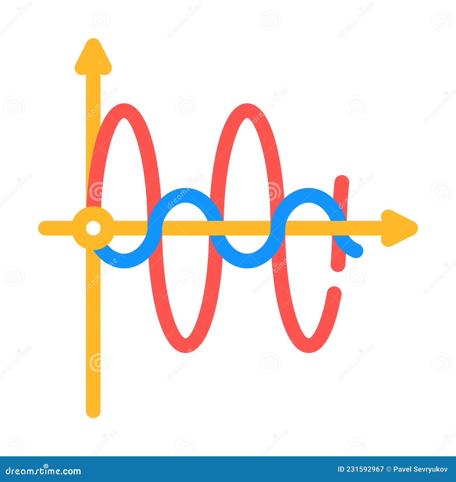 Graph of Electromagnetic Waves Color Icon Vector Illustration Stock ...