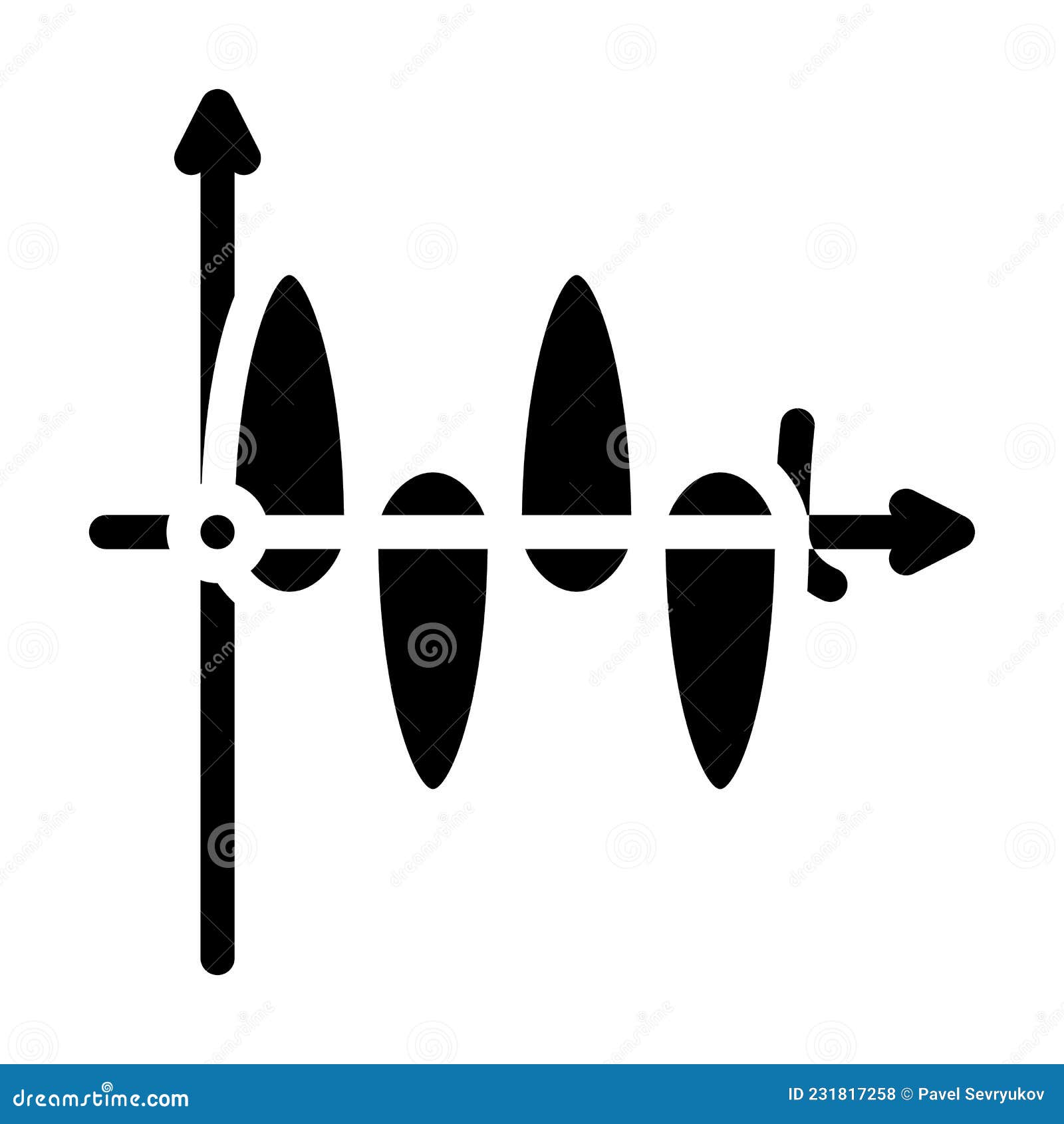 Graph of Electromagnetic Waves Glyph Icon Vector Illustration Stock ...