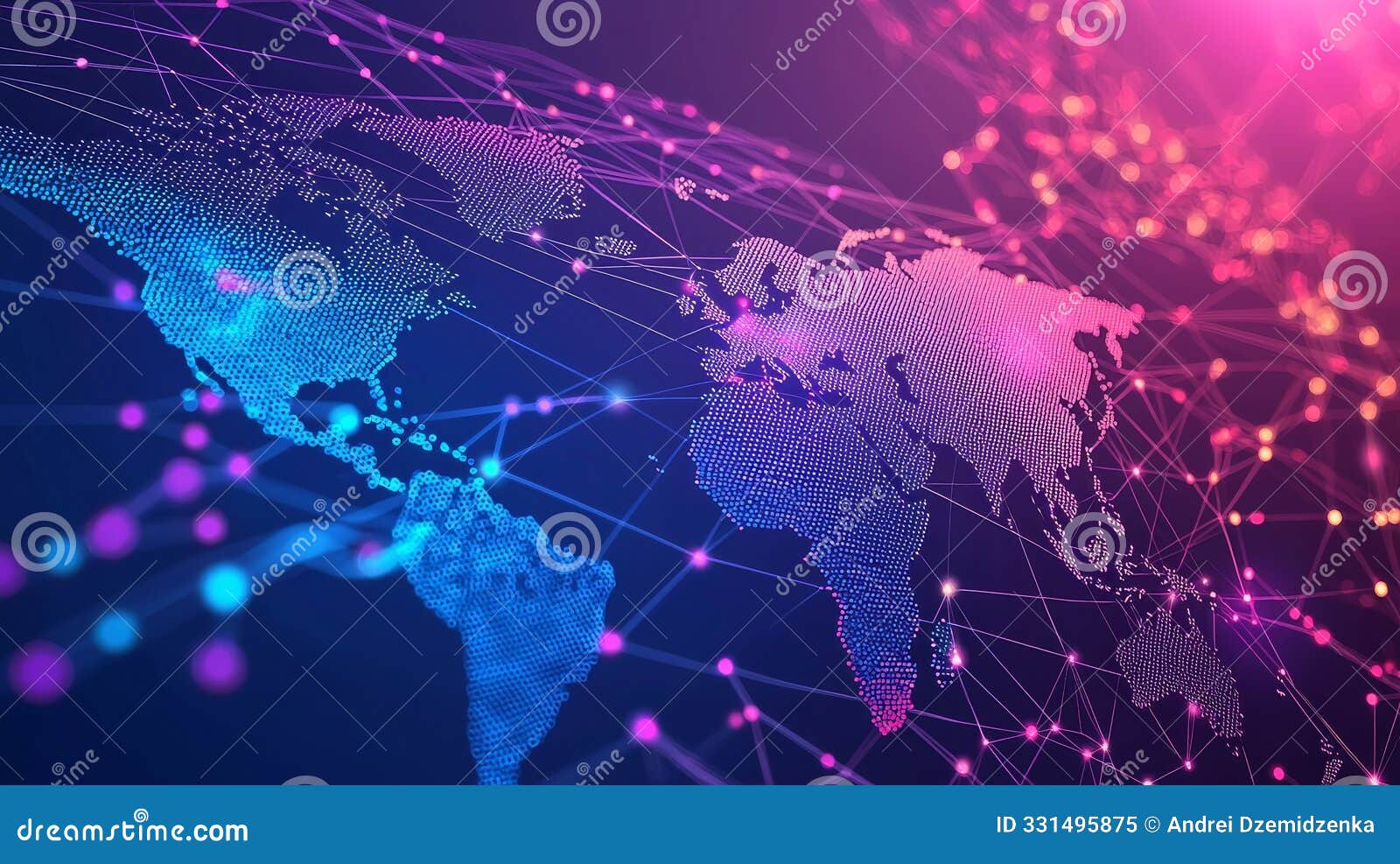 Graph Elements of Digital Map Screen with Global Logistics, Continental ...