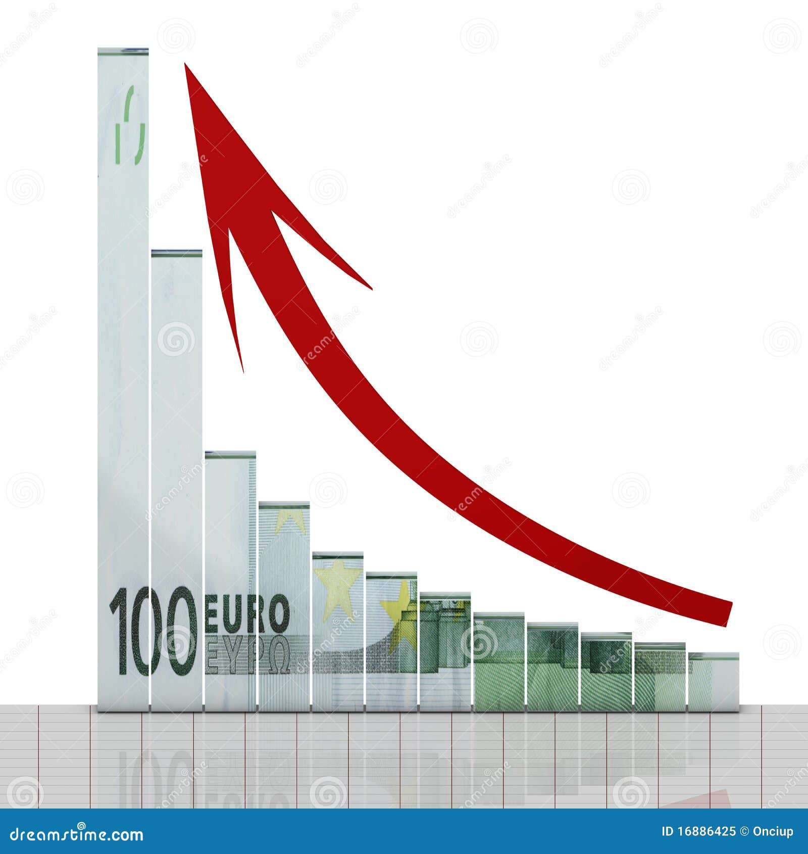 Graph euro grow stock illustration. Illustration of graph - 16886425