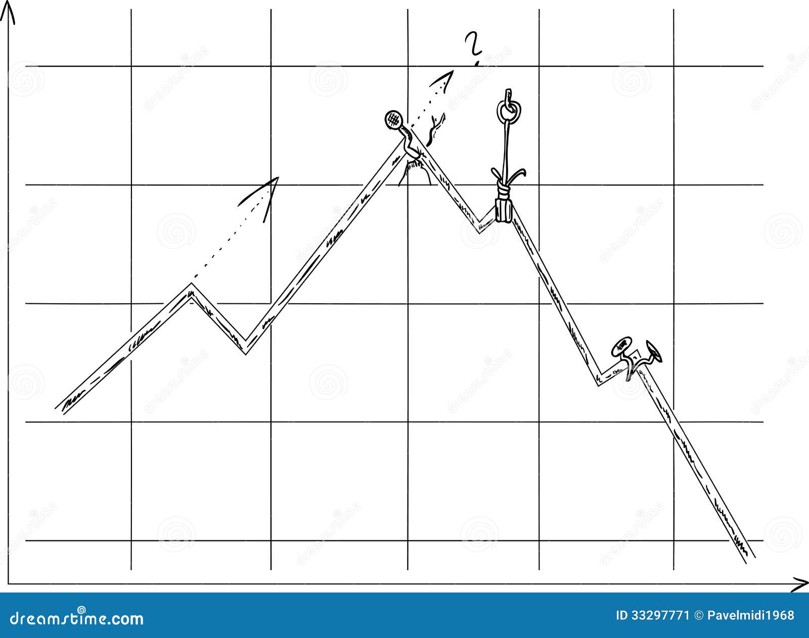 Graph failure stock vector. Illustration of design, graphics - 33297771