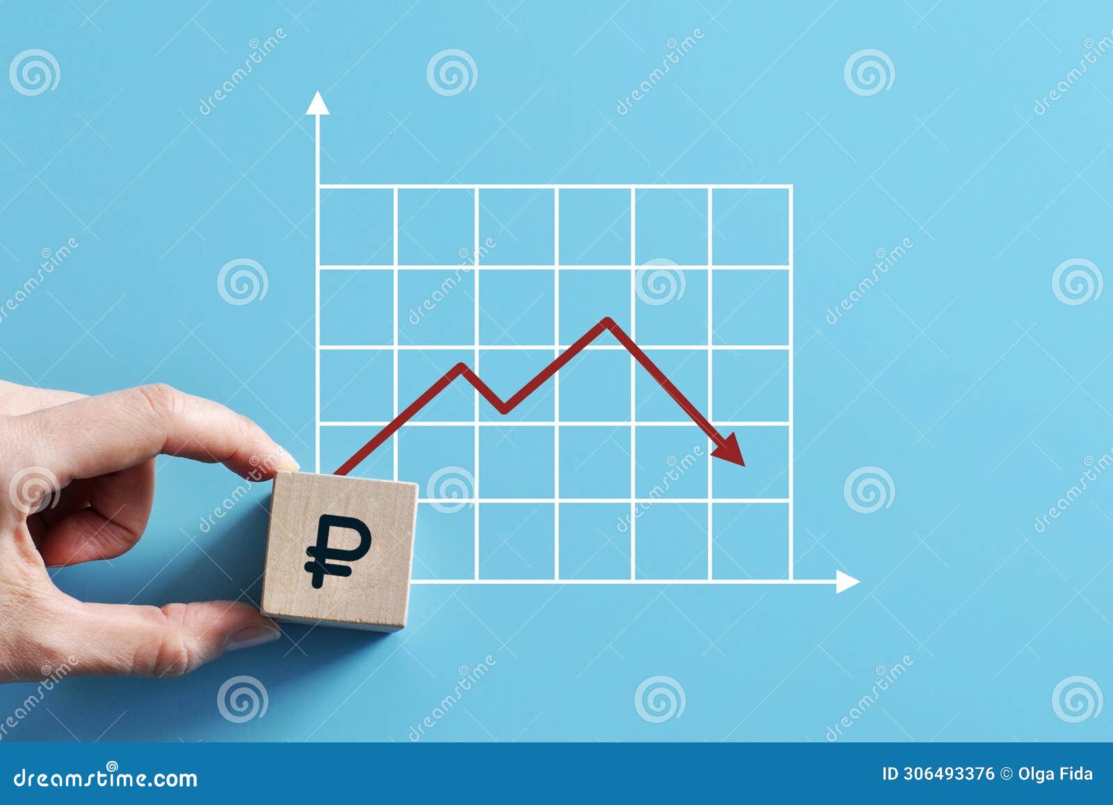 The Graph of the Fall of the Ruble. Stock Photo - Image of investment ...