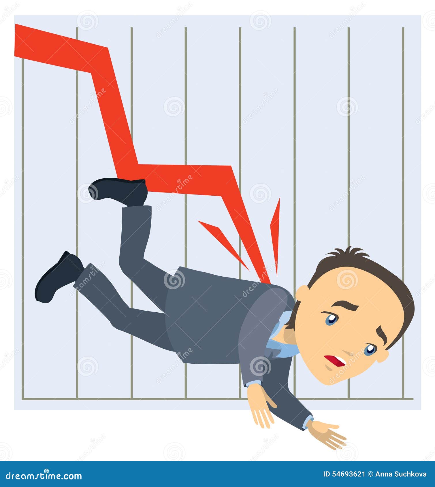 Man Falls Down From A Height. Man Fall On A Jump. 3D Model Of Man ...