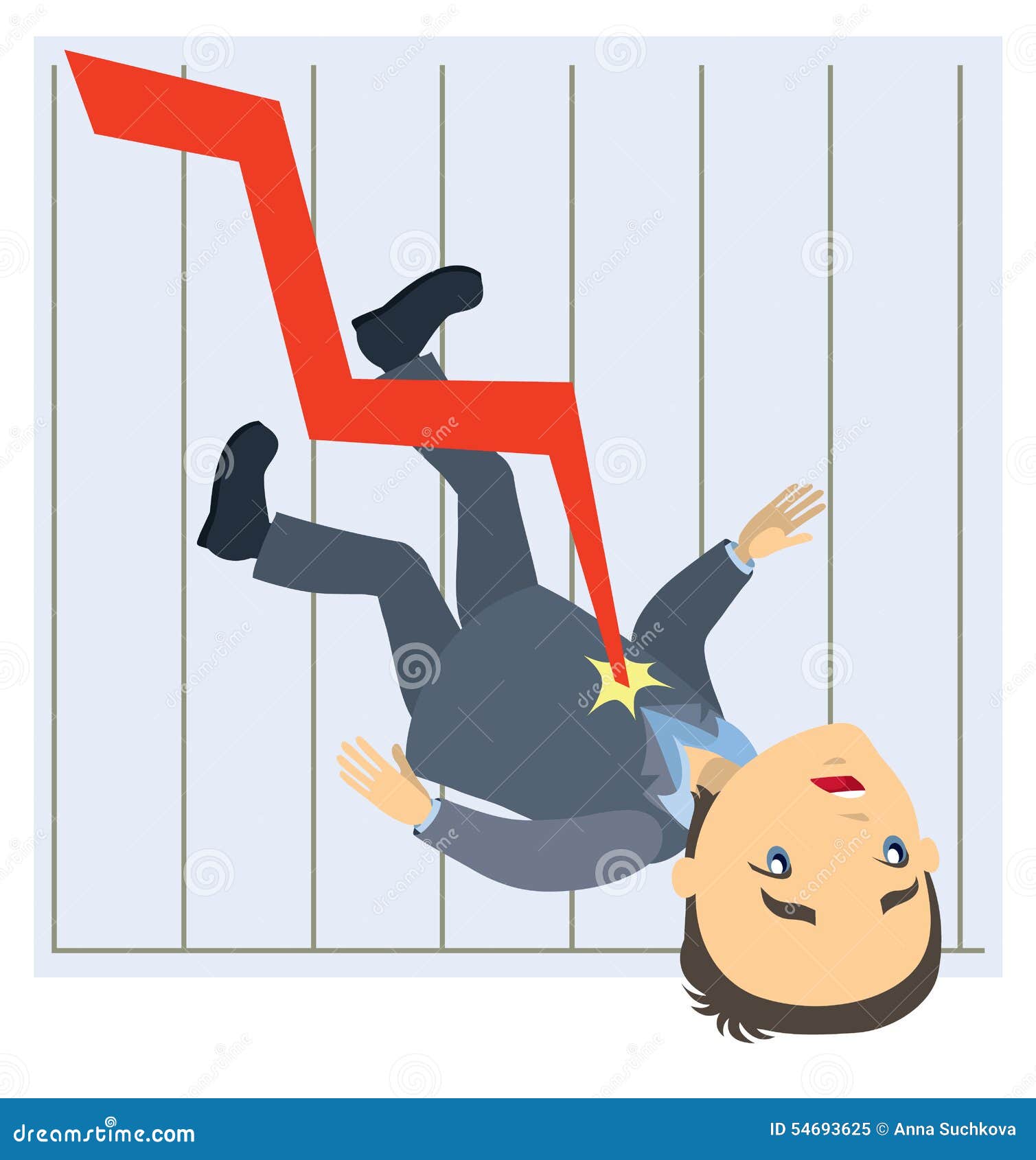Graph falls down stock vector. Illustration of graph - 54693625