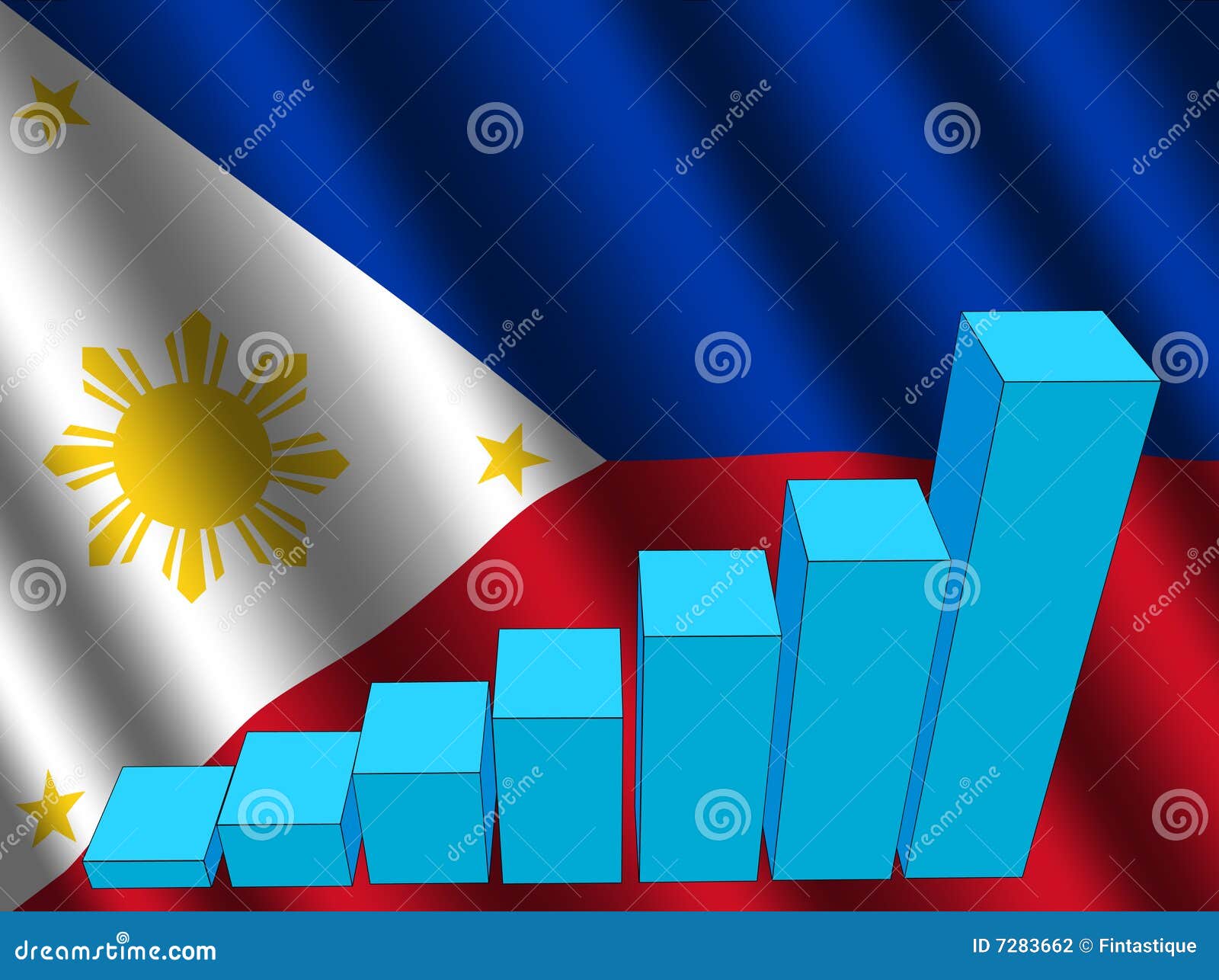 Graph On Filipino Flag Stock Illustration | CartoonDealer.com #7283662
