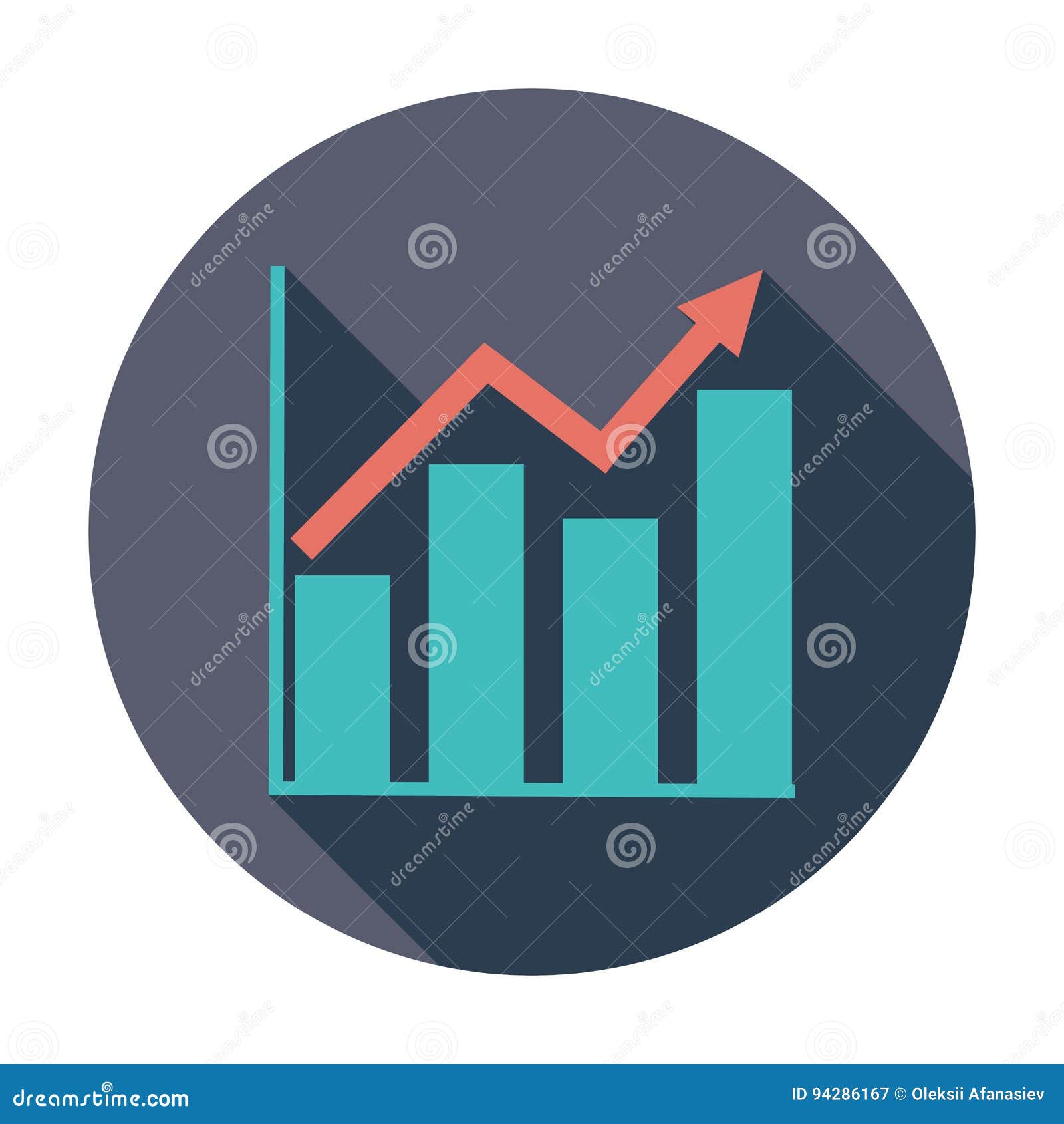 Graph flat single icon. stock vector. Illustration of earnings - 94286167