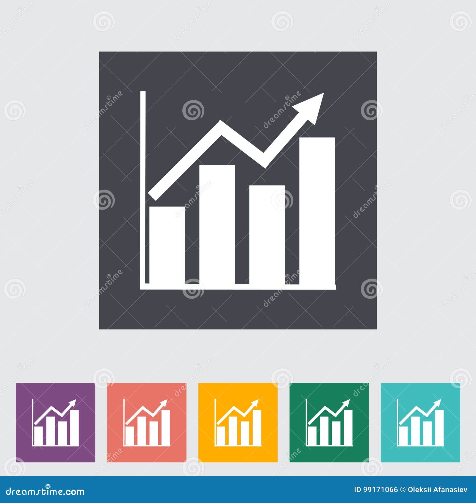 Graph flat single icon. stock vector. Illustration of arrow - 99171066