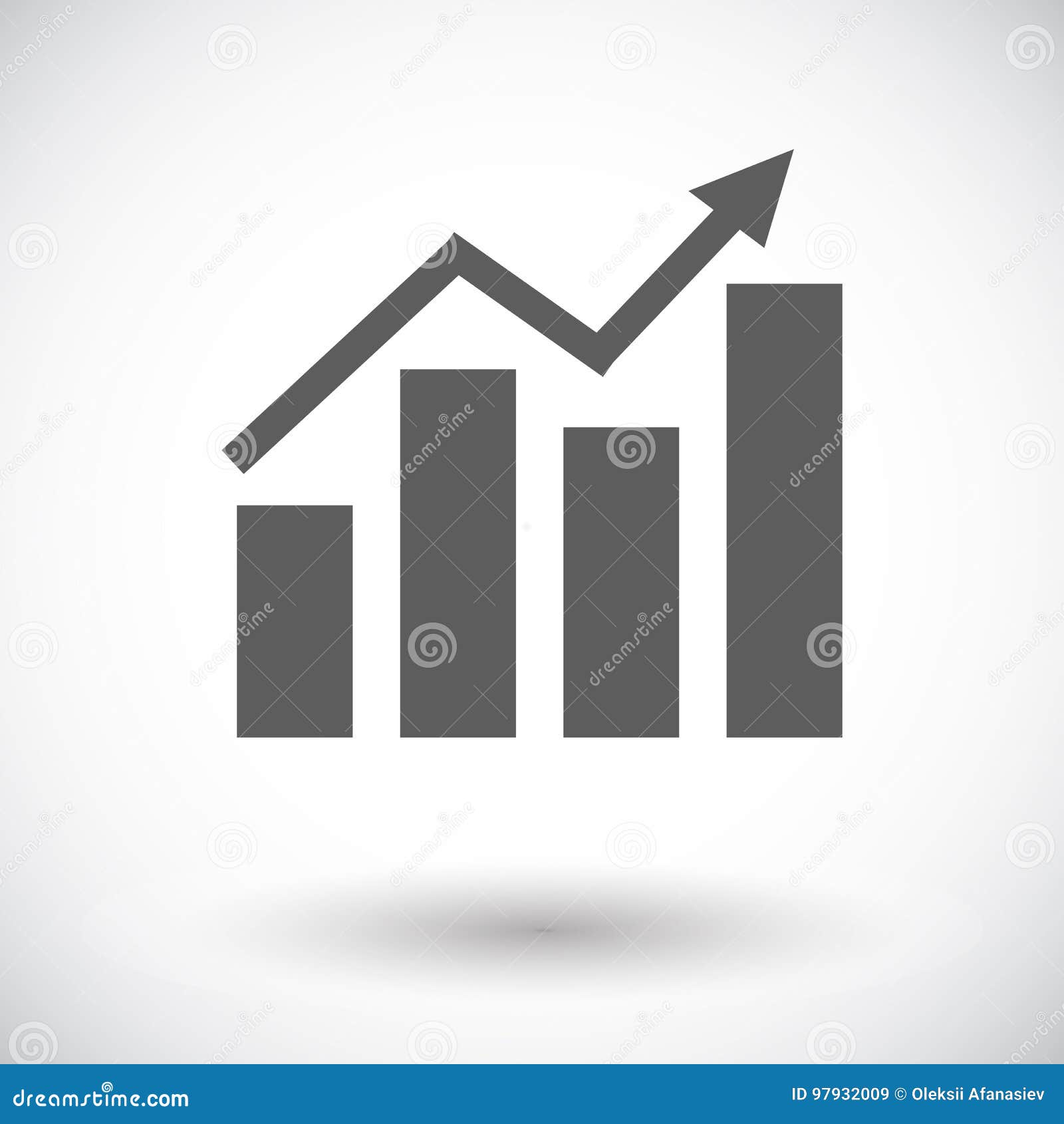 Graph flat single icon. stock vector. Illustration of data - 97932009