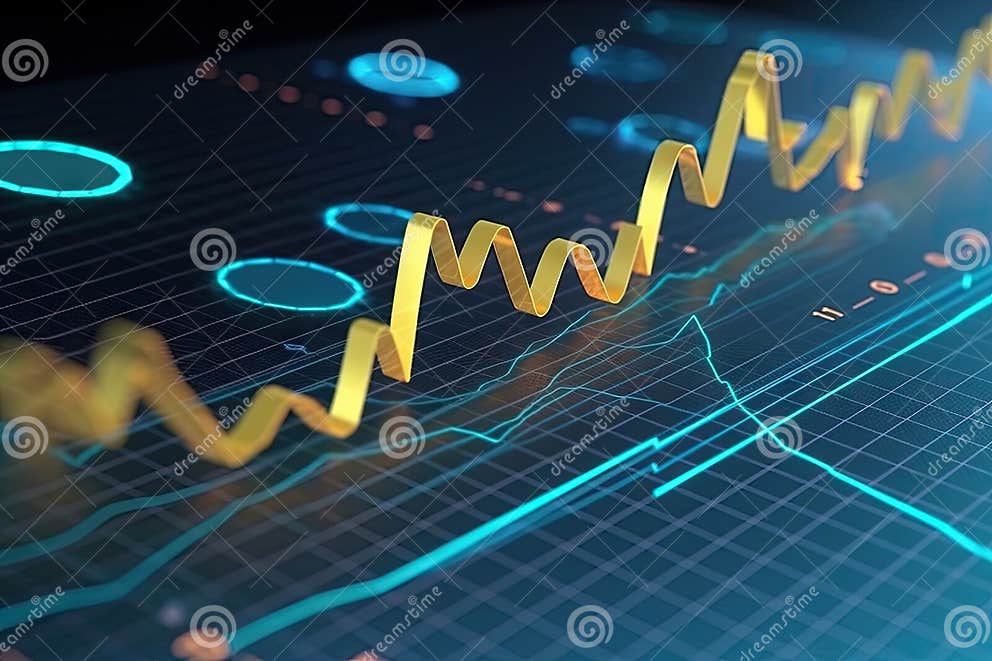 Graph Fluctuated in 3d Enviroment, Ai Generated Stock Illustration ...