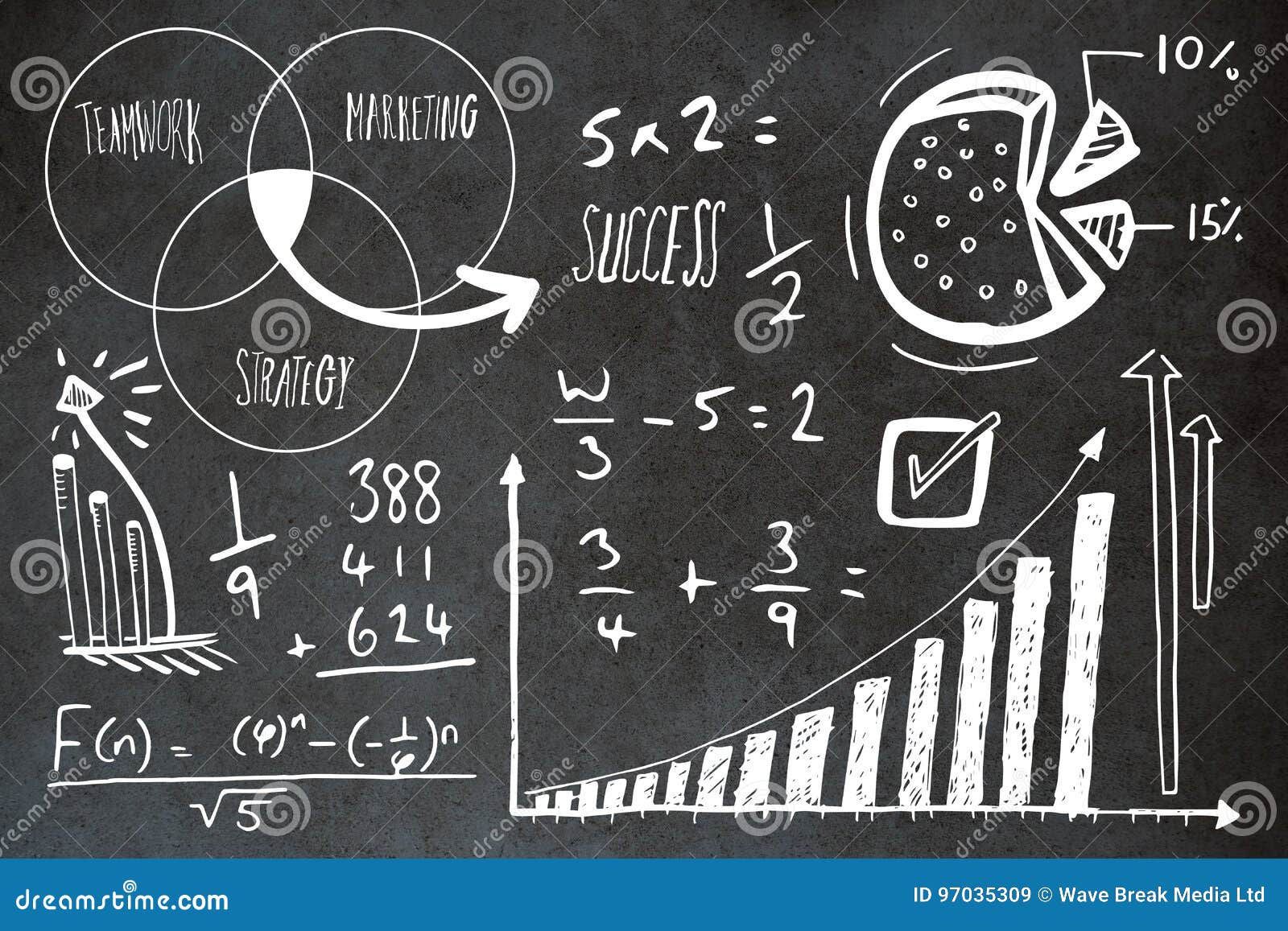 Composite Image of Graph and Formulas with Text Stock Illustration ...