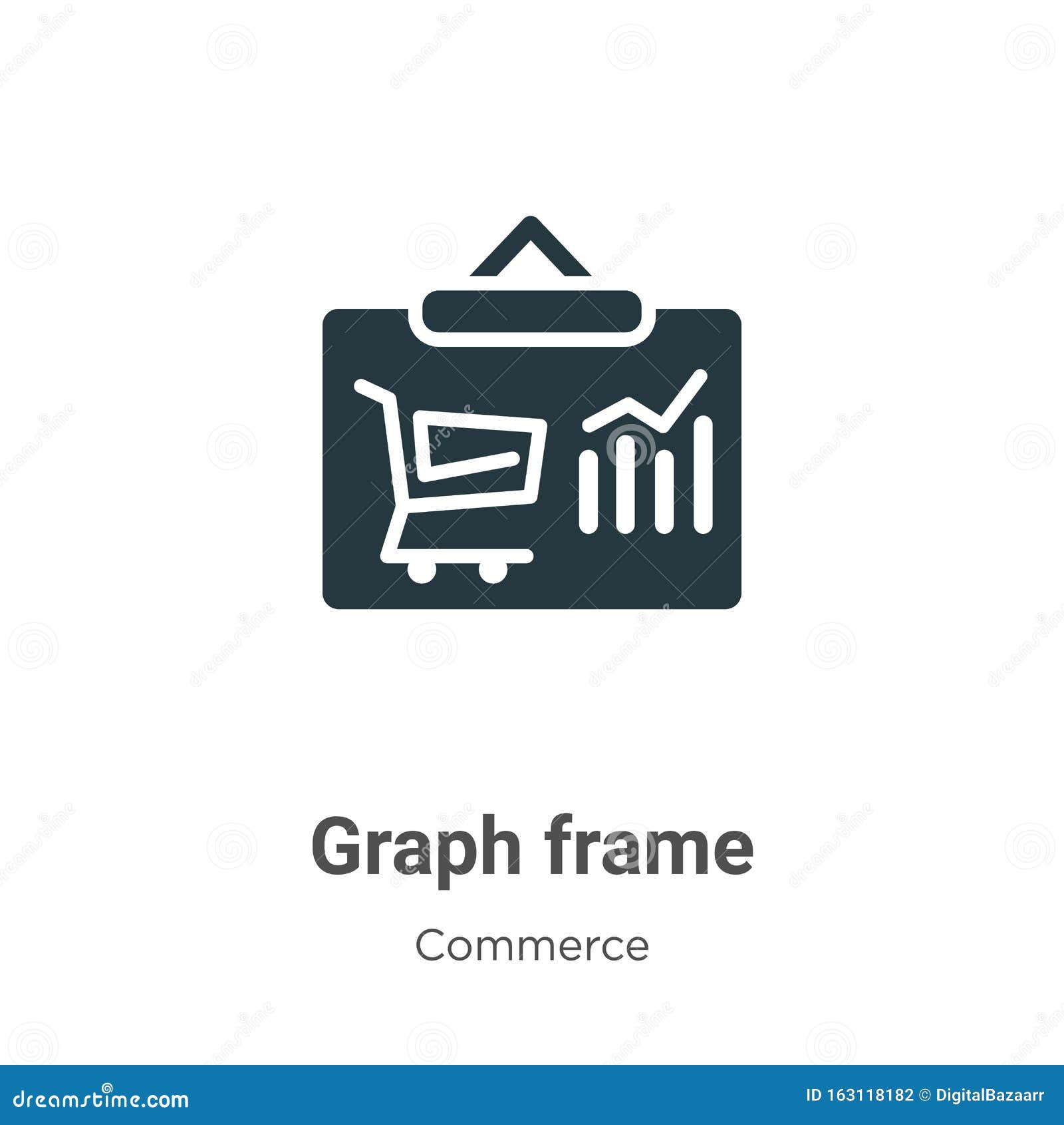 Graph Frame Vector Icon on White Background. Flat Vector Graph Frame ...