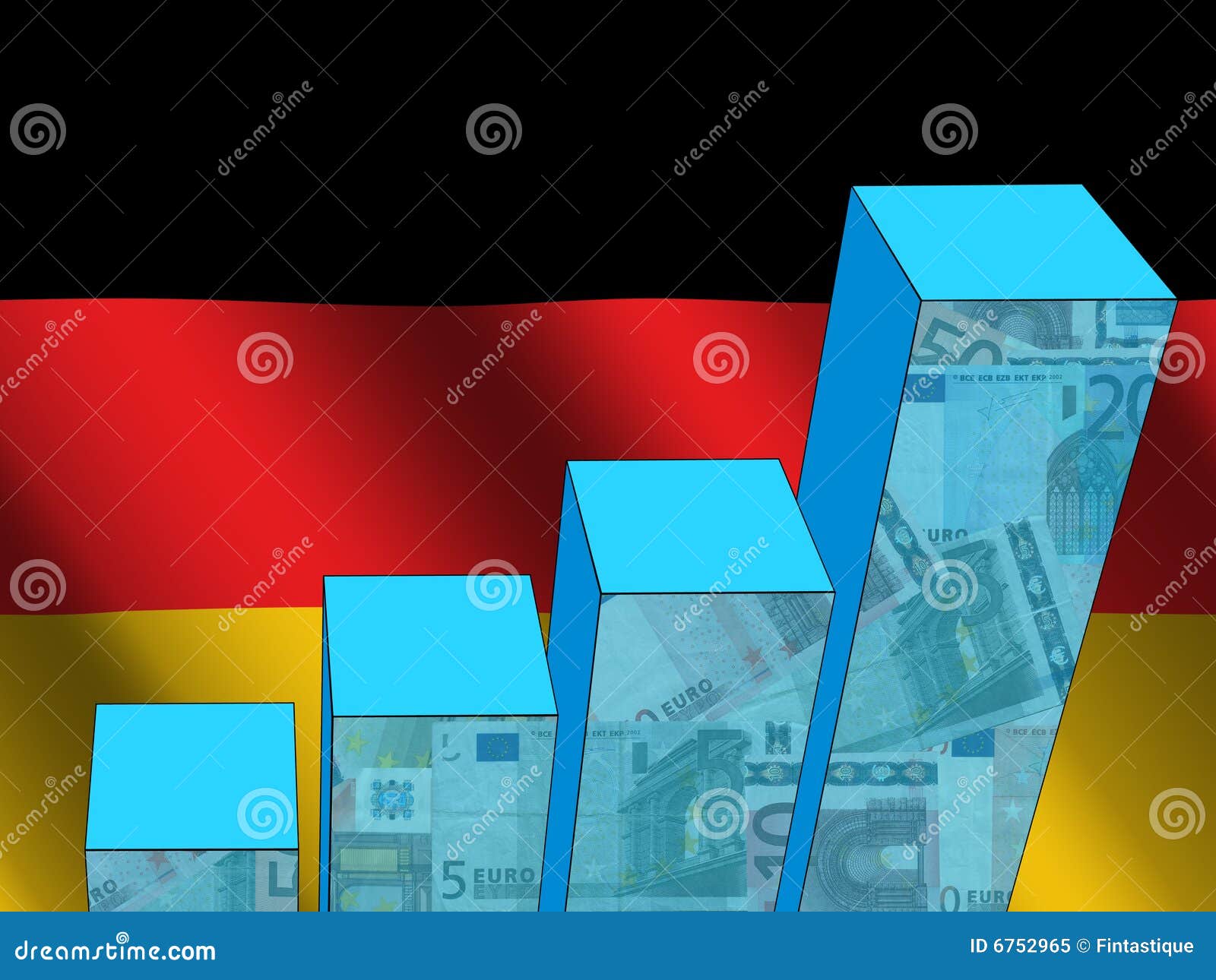 Graph with German flag stock illustration. Illustration of increase ...