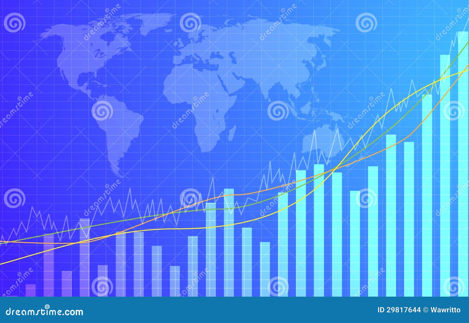 Graph, Going Up On The Monitor, Drawn By One Line On A White Background ...