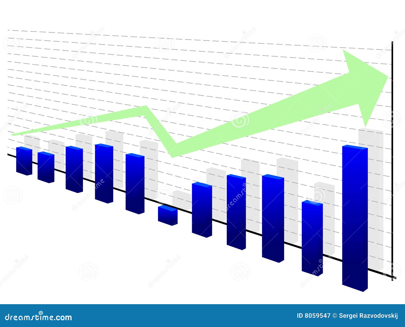 Graph with green arrow stock illustration. Illustration of goal - 8059547