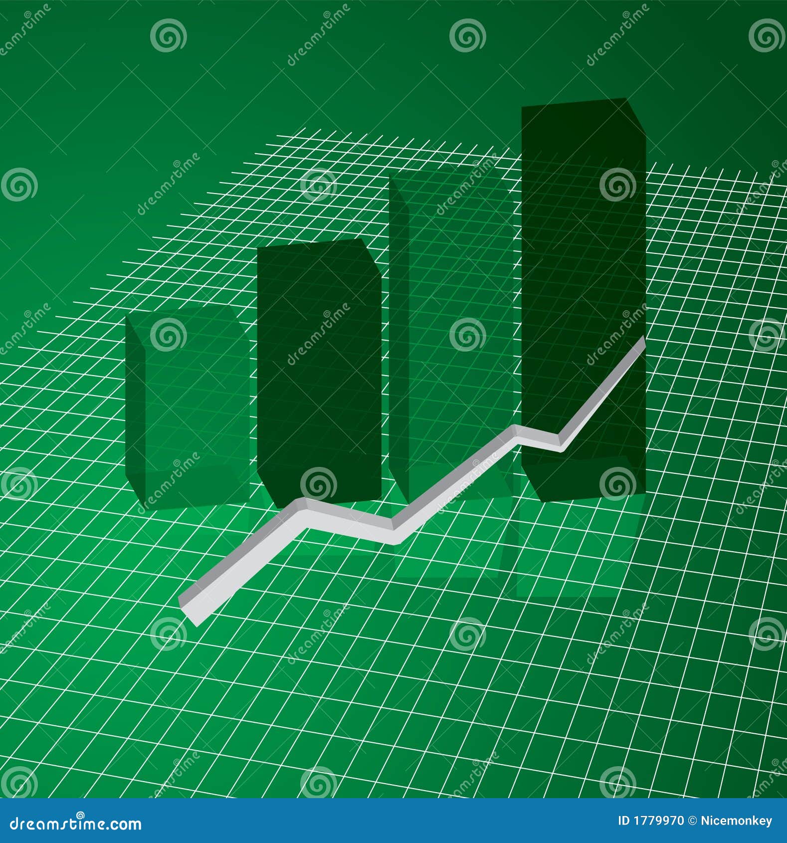Graph grid green stock illustration. Illustration of goal - 1779970