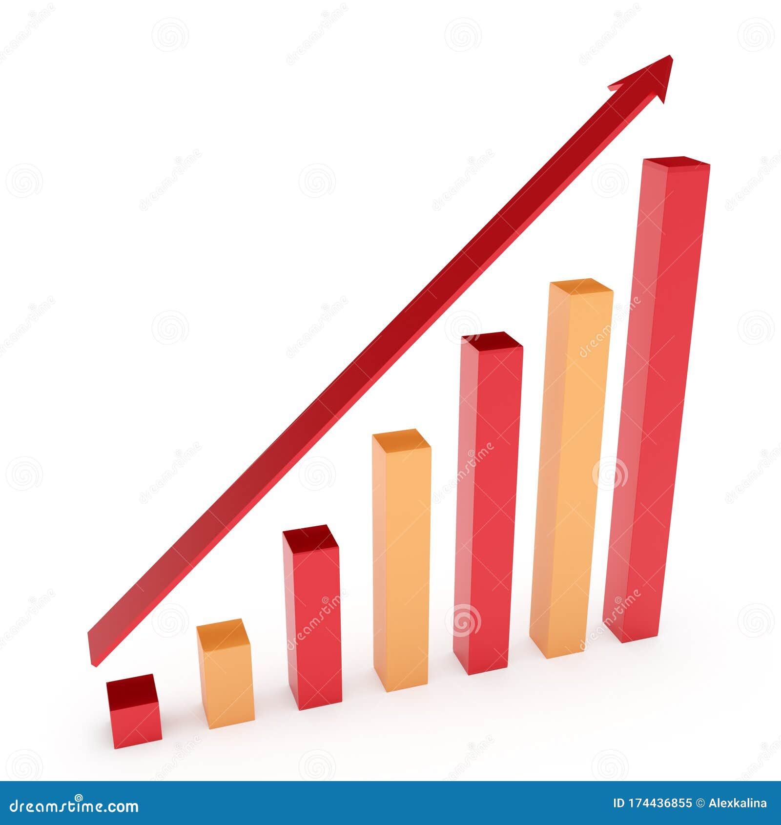 Graph with the Growing Progress Stock Illustration - Illustration of ...