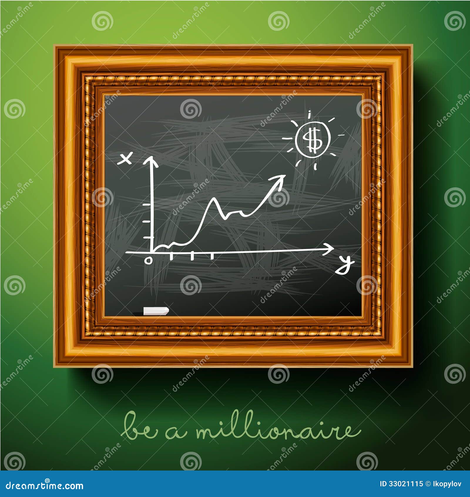 Graph of Growth Draw Chalk on Board Stock Vector - Illustration of data ...