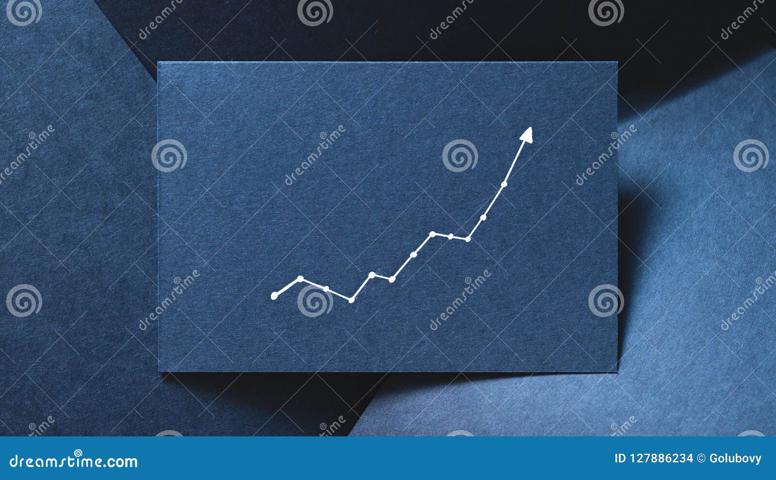 Graph Growth Increase Progress Blue Paper Backdrop Stock Photo - Image ...