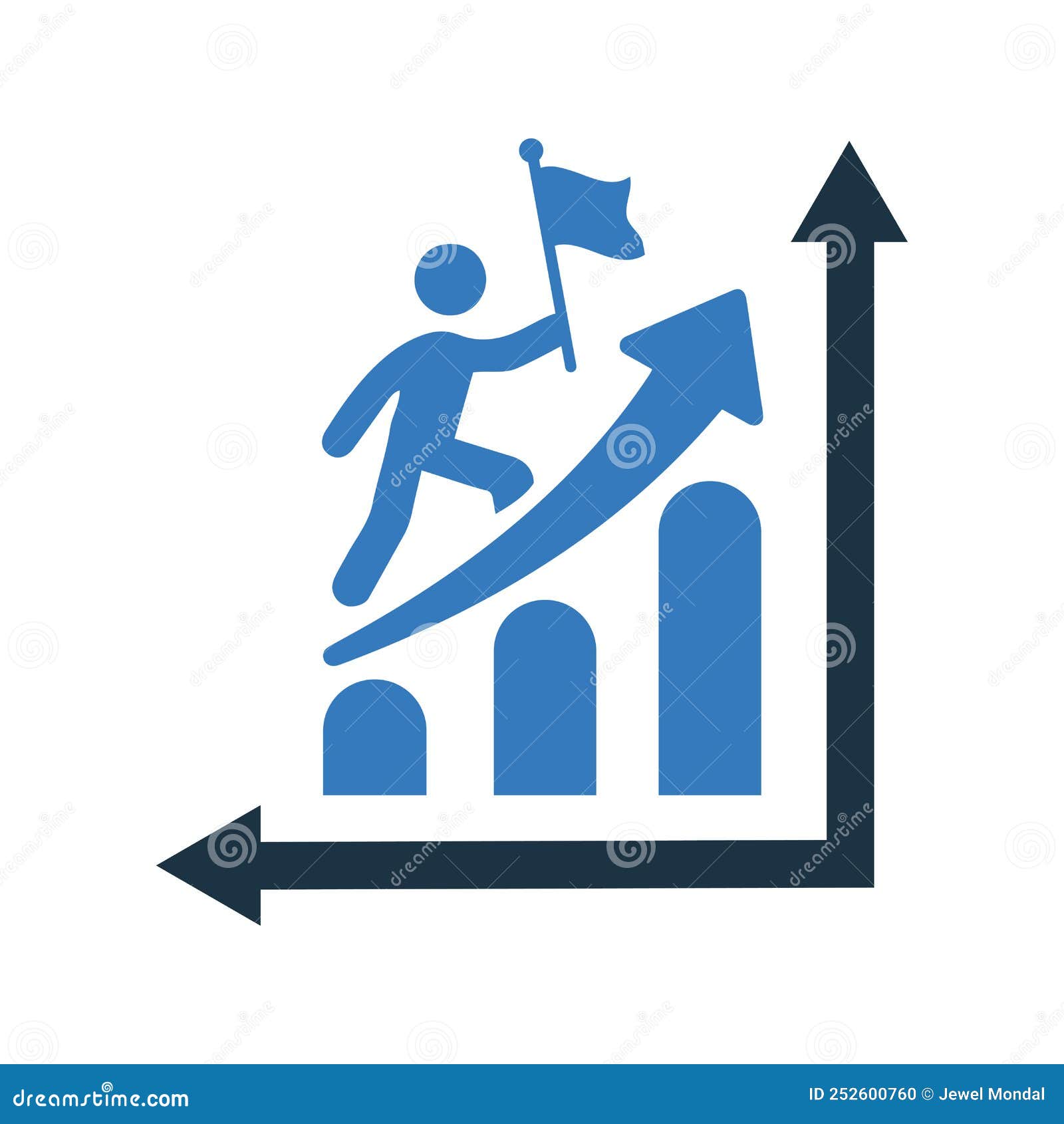 Graph, Growth, Man Icon. Simple Vector Design Stock Illustration ...