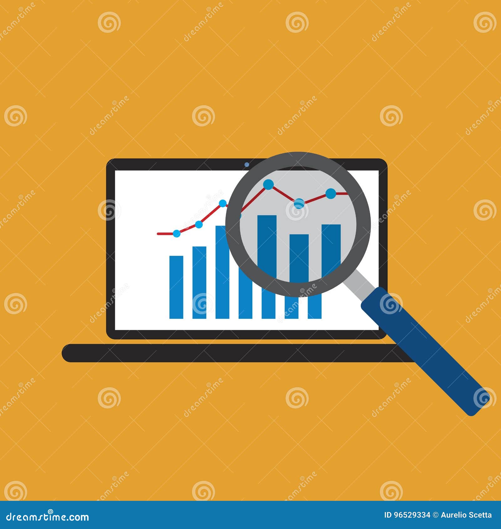 Graph With Growth And Decline Curve, Upward Arrow Solid Icon, Diagram ...