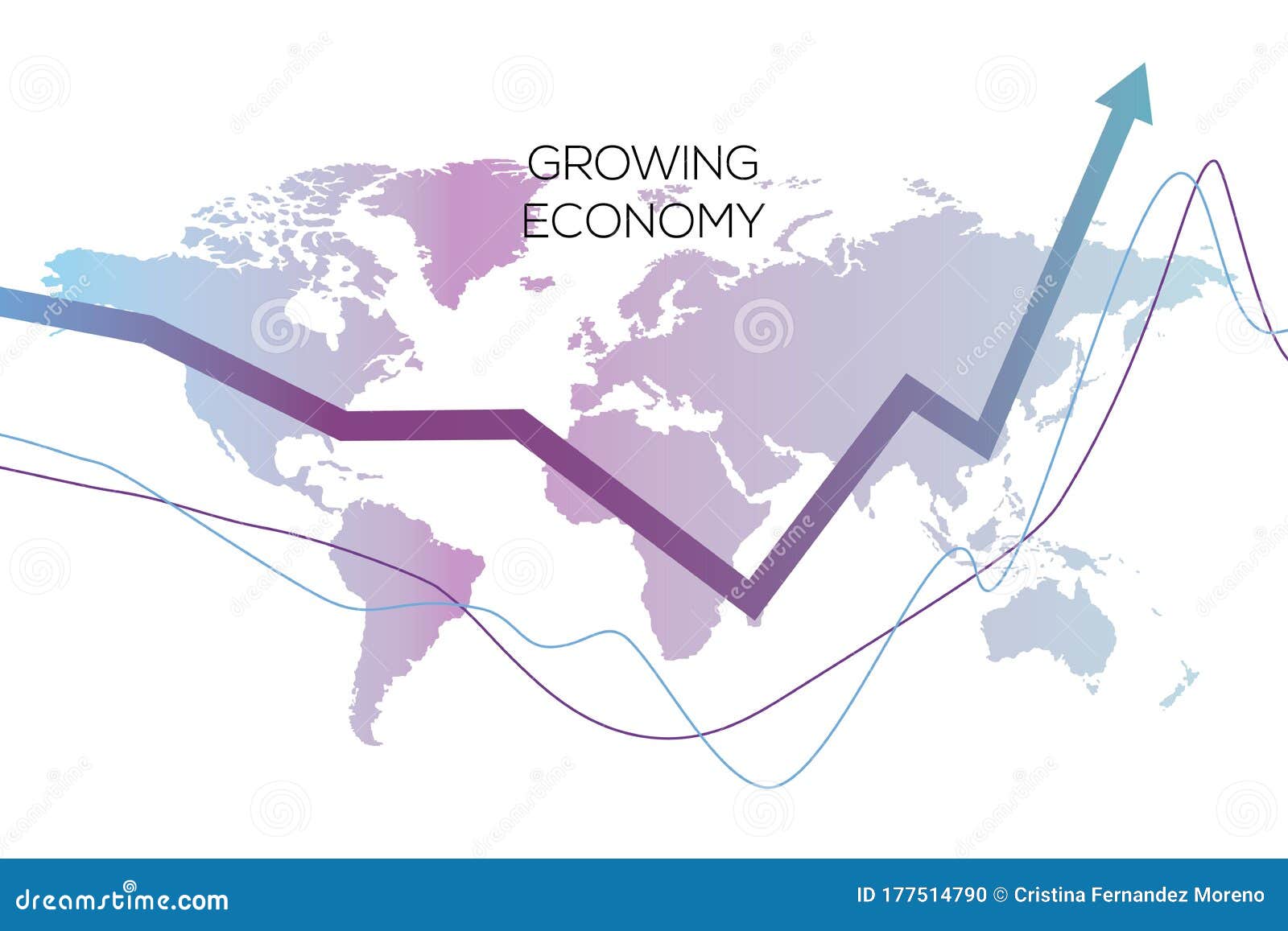 Graph of the Growth of the World Economy Stock Illustration ...