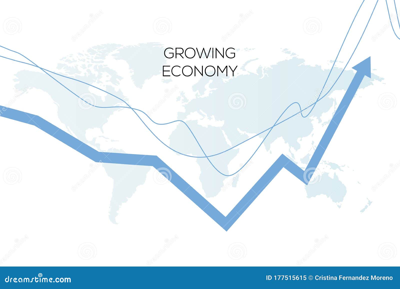 Graph of the Growth of the World Economy Stock Illustration ...