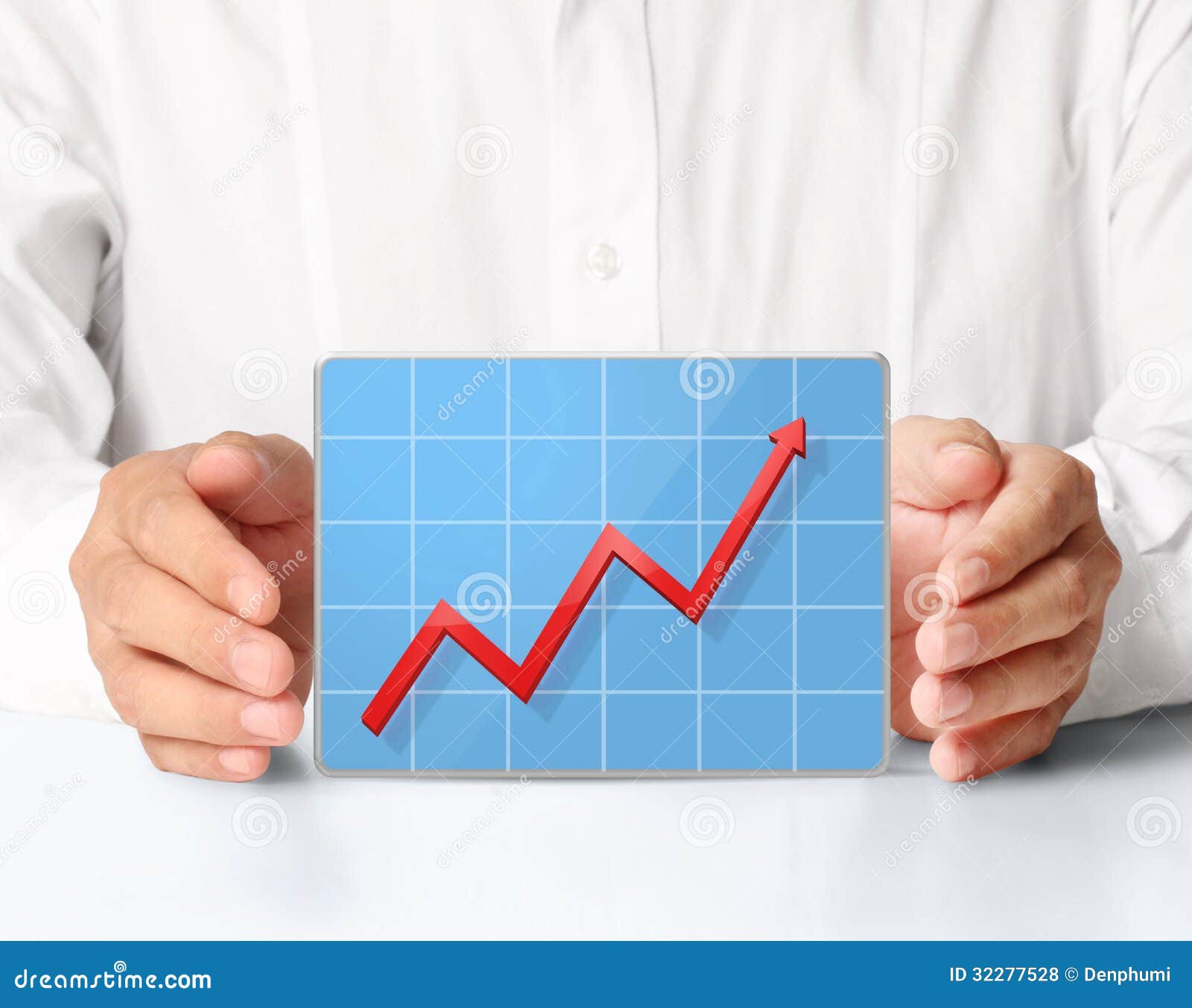 Graph in hand stock illustration. Illustration of meeting - 32277528