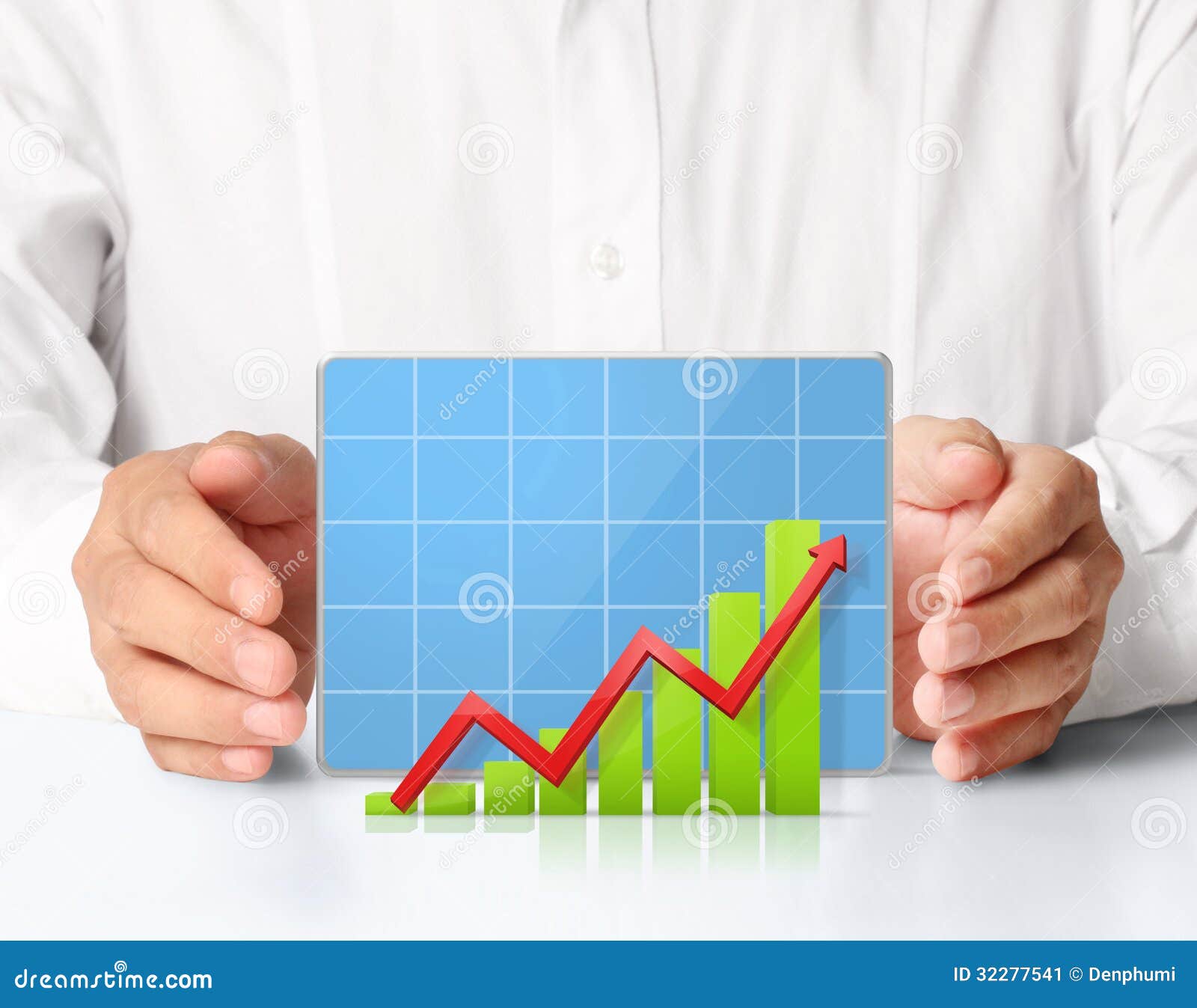 Graph in hand stock illustration. Illustration of forecasting - 32277541