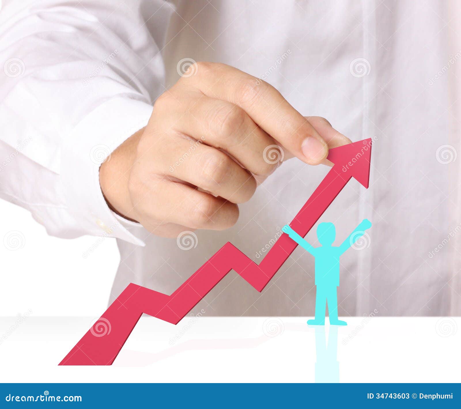 Graph in the hand stock illustration. Illustration of business - 34743603